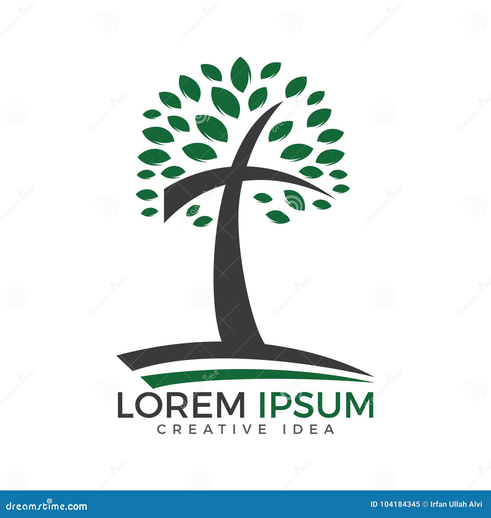 Tree Religious Cross Symbol Icon Vector Design. Stock Vector ...