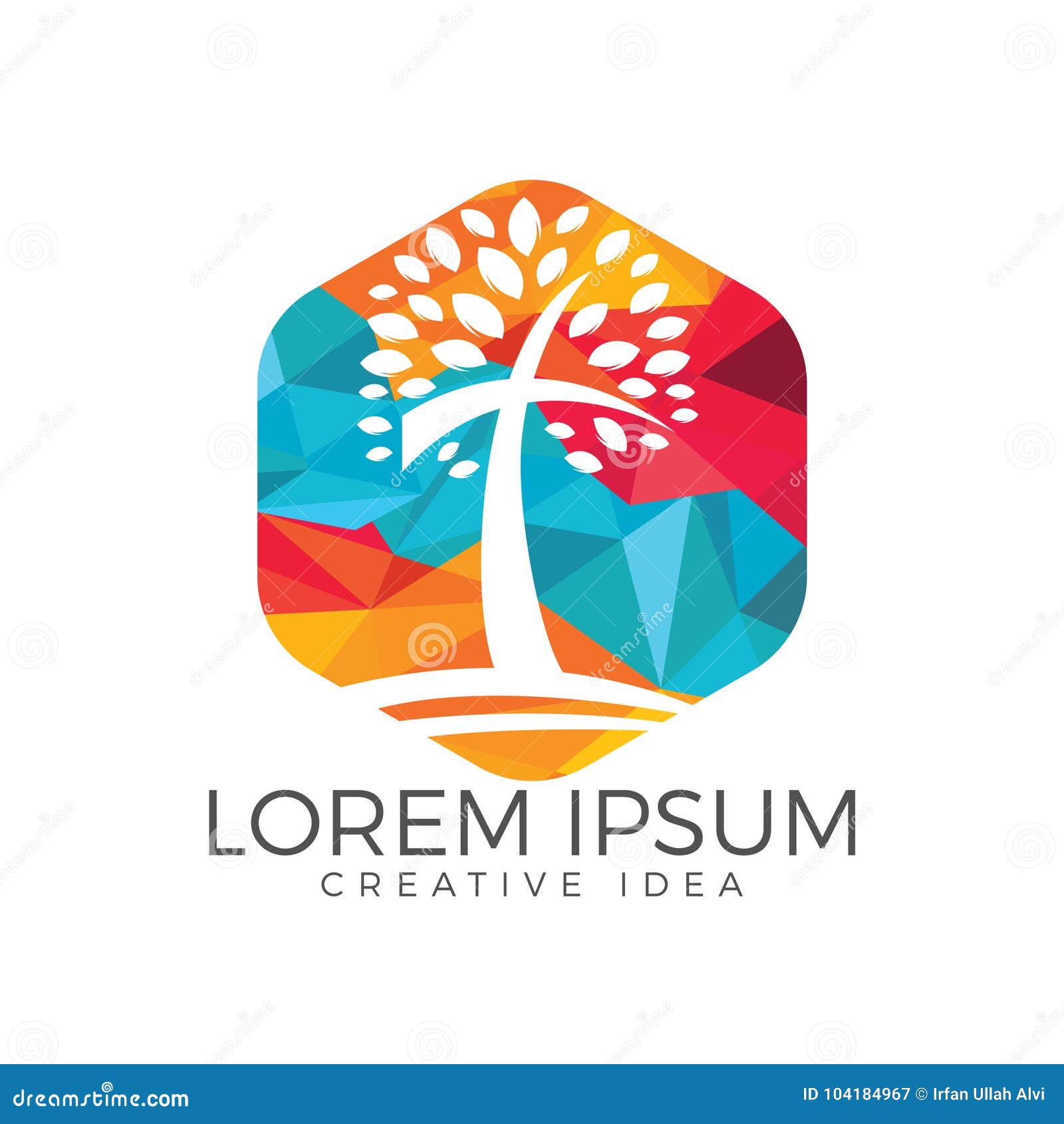 Tree Religious Cross Symbol Icon Vector Design. Stock Vector ...