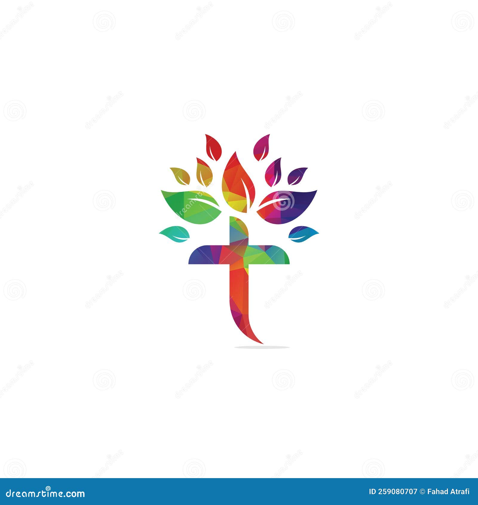 Tree Religious Cross Symbol Icon Vector Design. Stock Vector ...