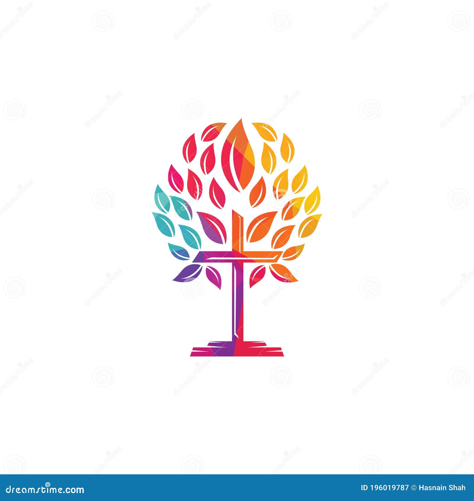 Tree Religious Cross Symbol Icon Vector Design. Stock Vector ...
