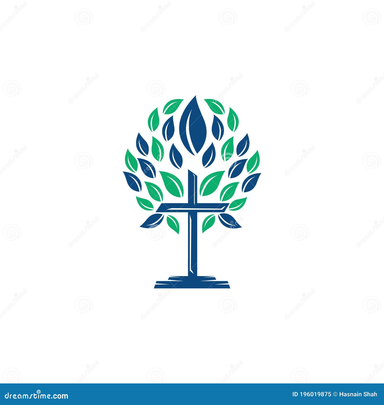 Tree Religious Cross Symbol Icon Vector Design. Stock Vector ...