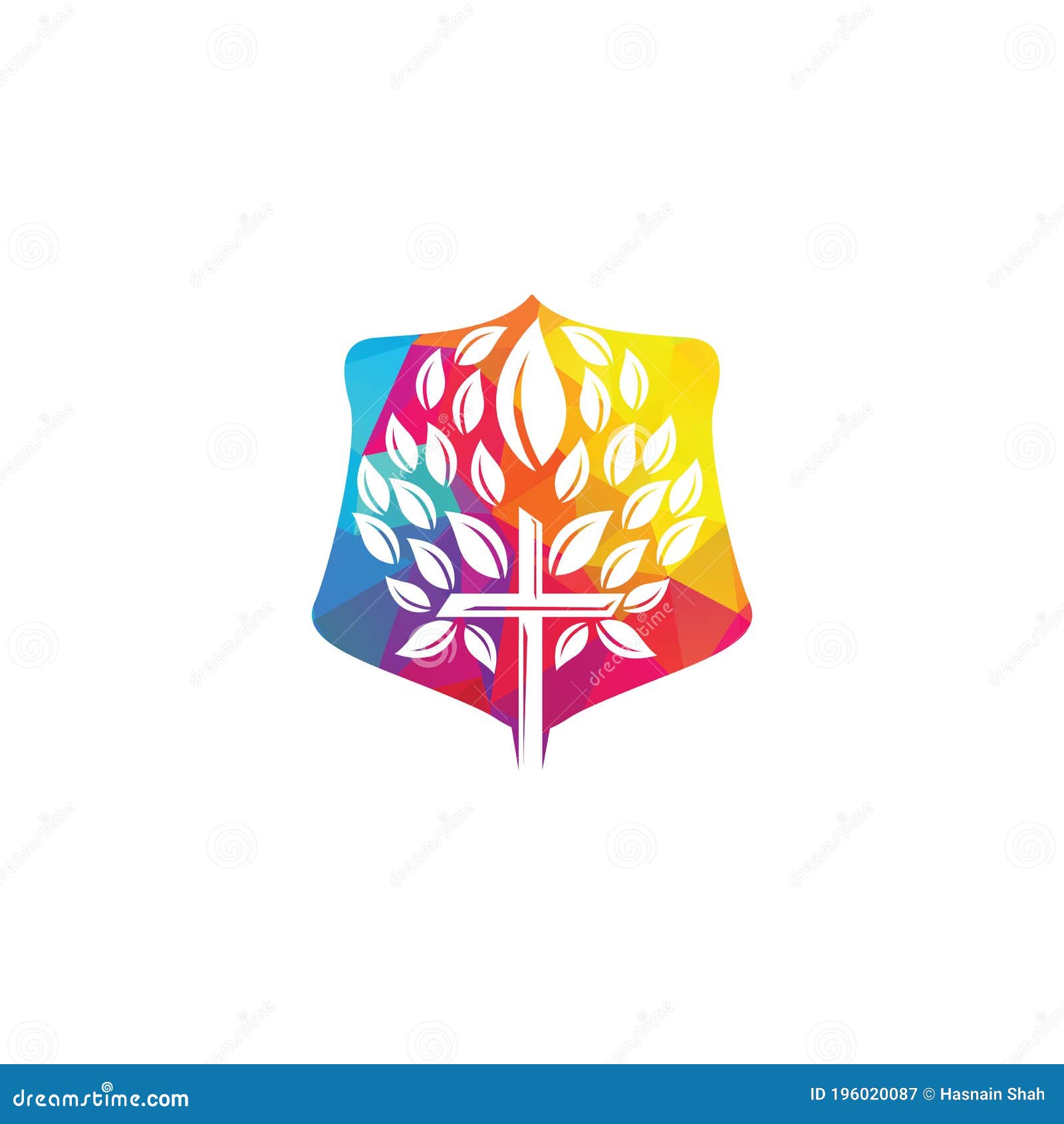 Tree Religious Cross Symbol Icon Vector Design. Stock Vector ...