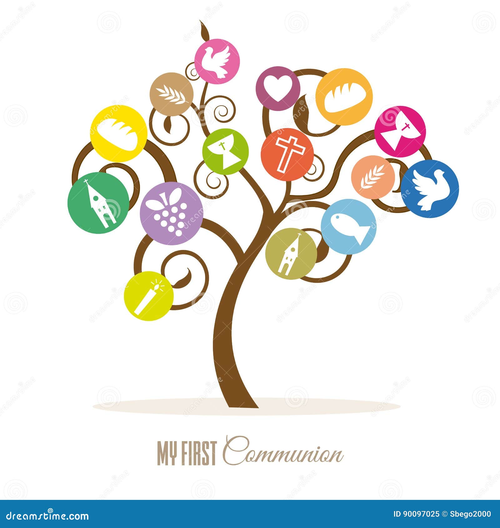 Tree religious icons stock vector. Illustration of christianity - 90097025