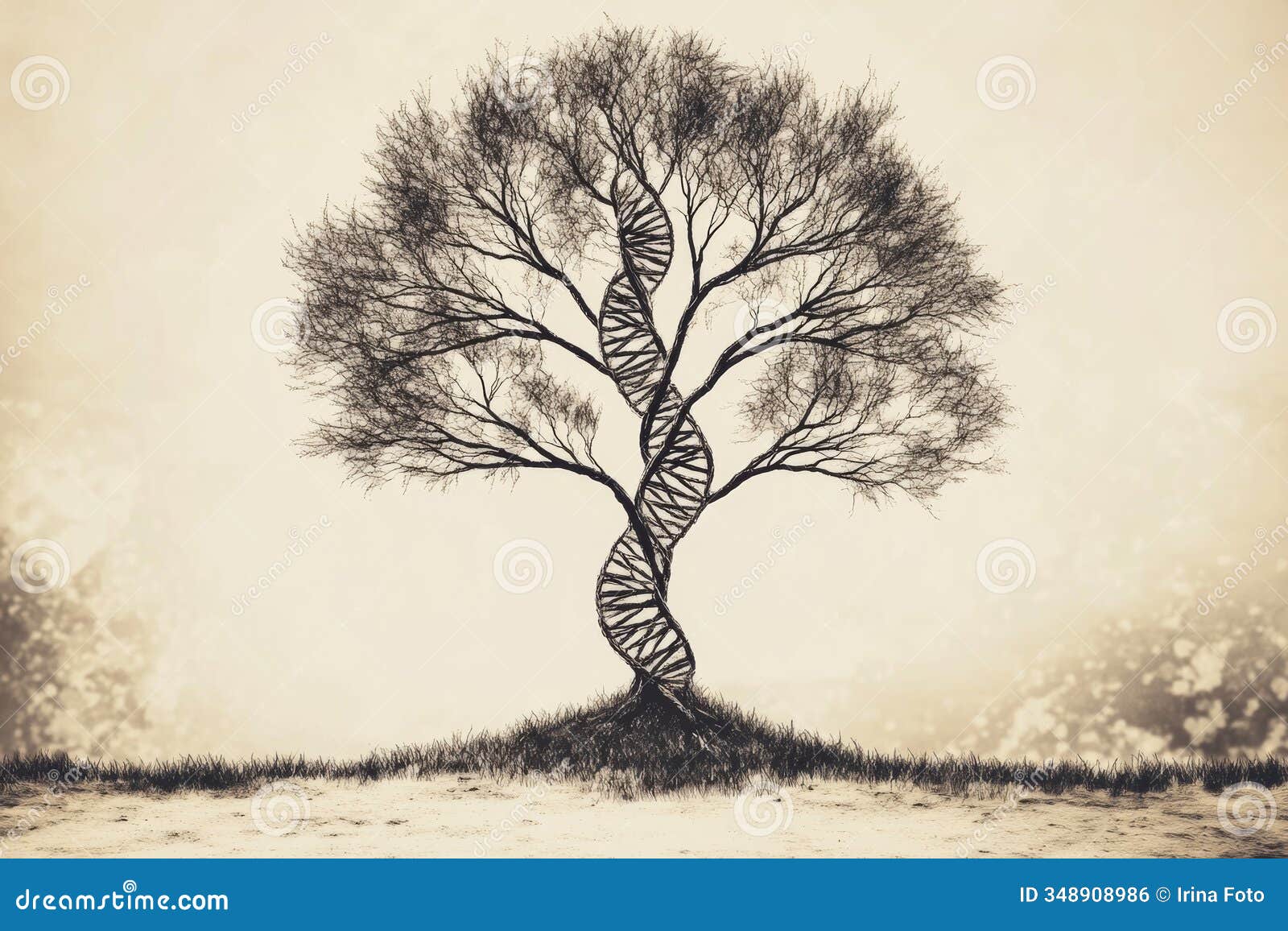 Tree Representing the Connection between Nature and Genetics in a ...