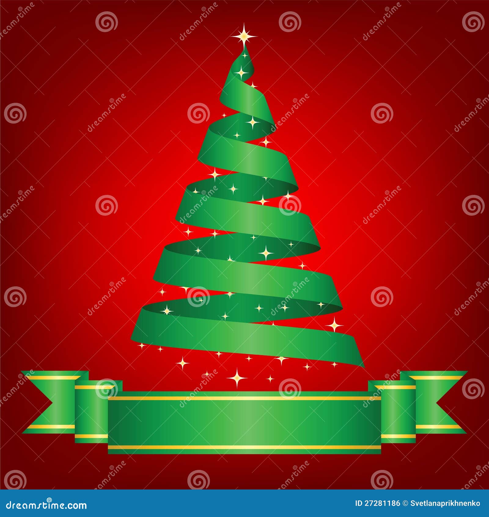 Tree and ribbon stock vector. Illustration of present - 27281186