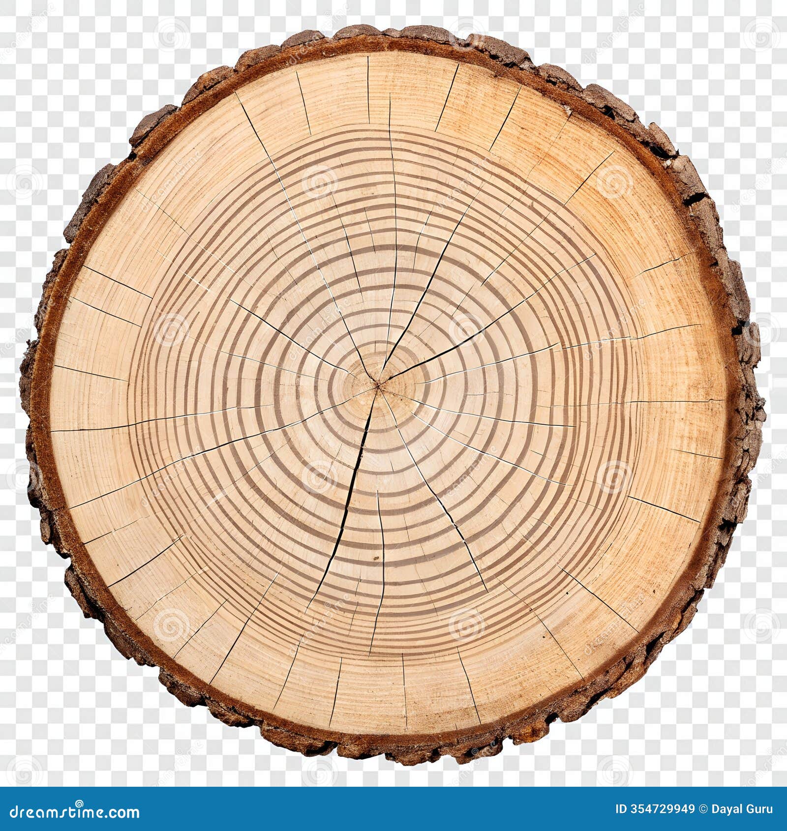 Tree Ring Cross-Section Isolated on Transparent Background Stock ...