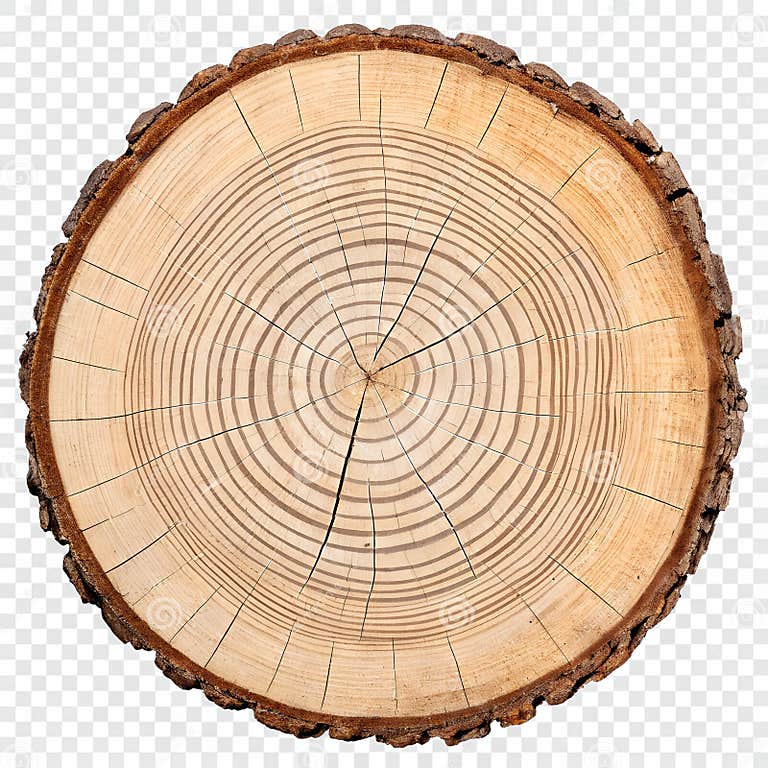 Tree Ring Cross-Section Isolated on Transparent Background Stock ...