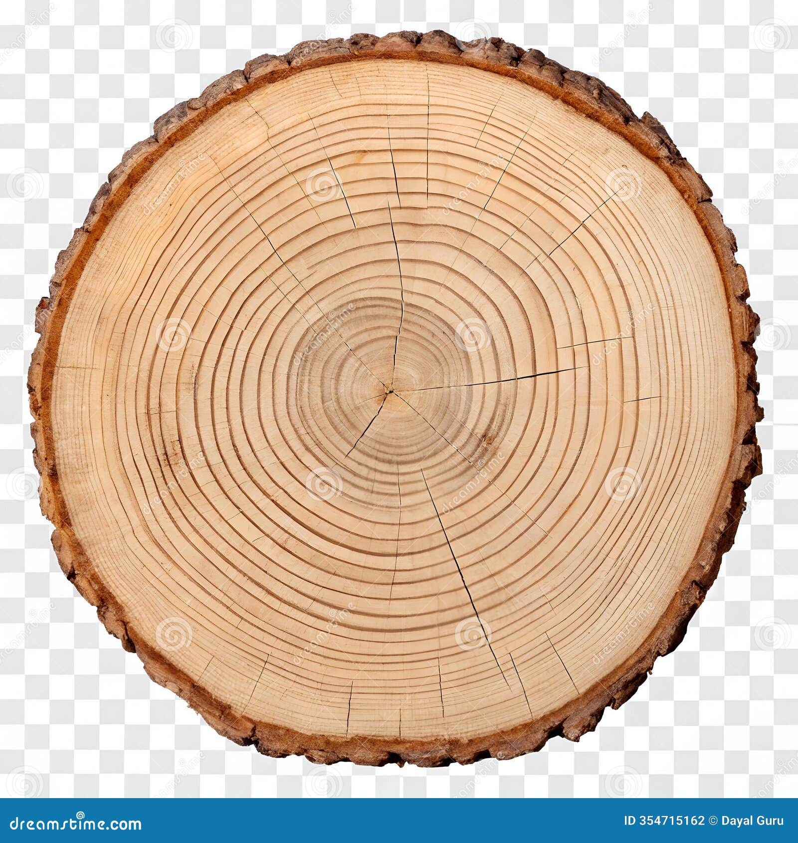 Tree Ring Cross-Section Isolated on a Transparent Background Stock ...
