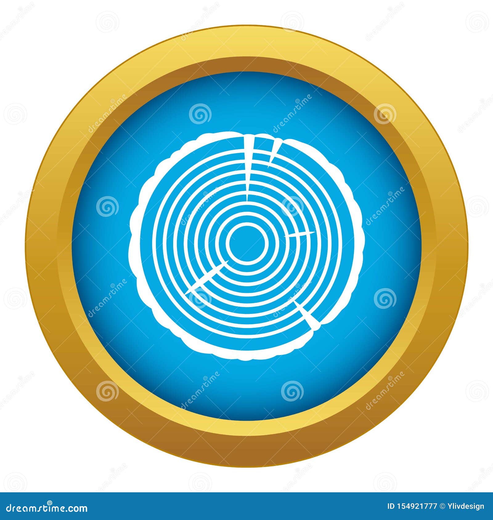 Tree Ring Icon Blue Vector Isolated Stock Vector - Illustration of ...