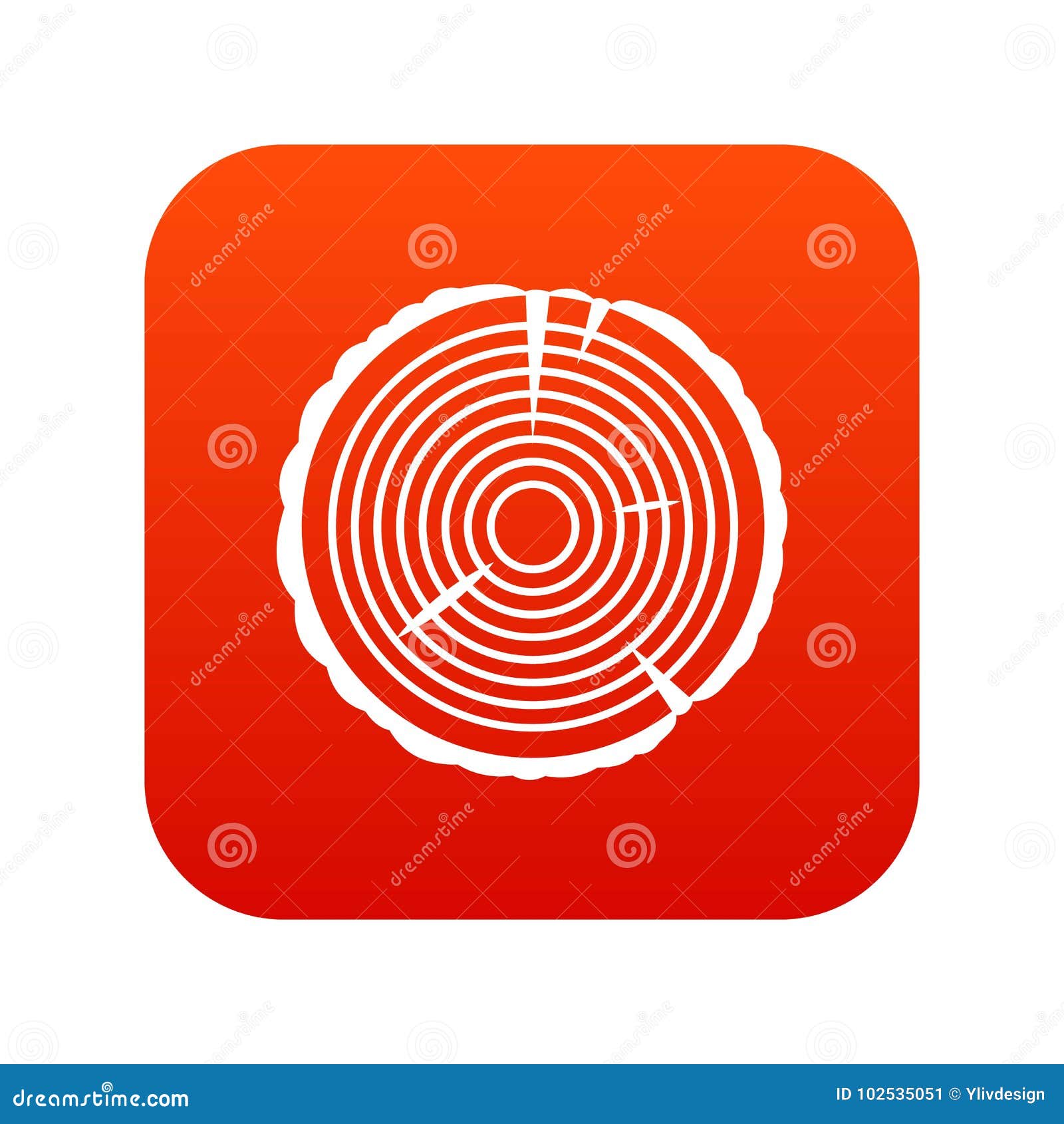Tree ring icon digital red stock vector. Illustration of aging - 102535051