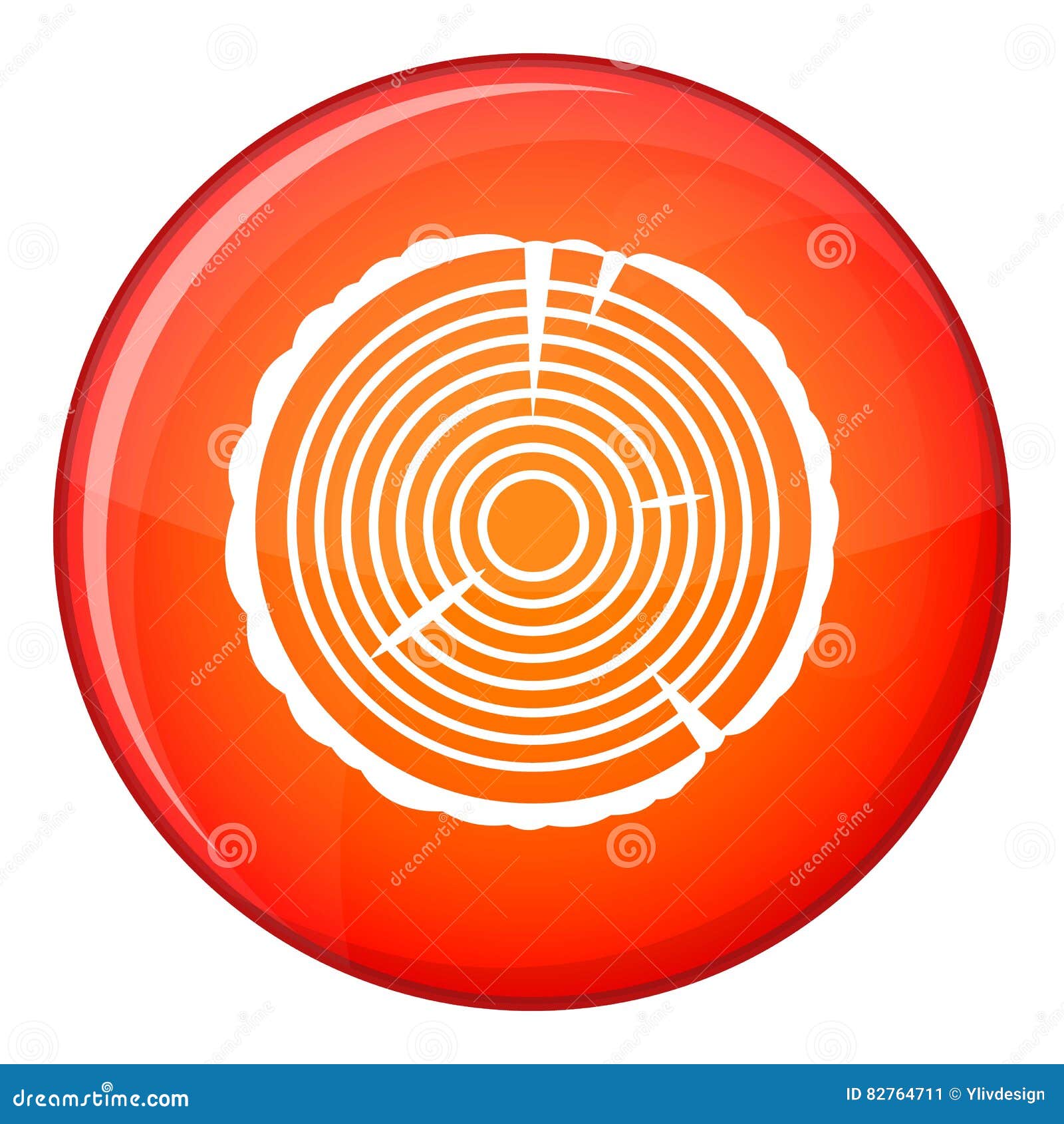 Tree ring icon, flat style stock vector. Illustration of growth - 82764711