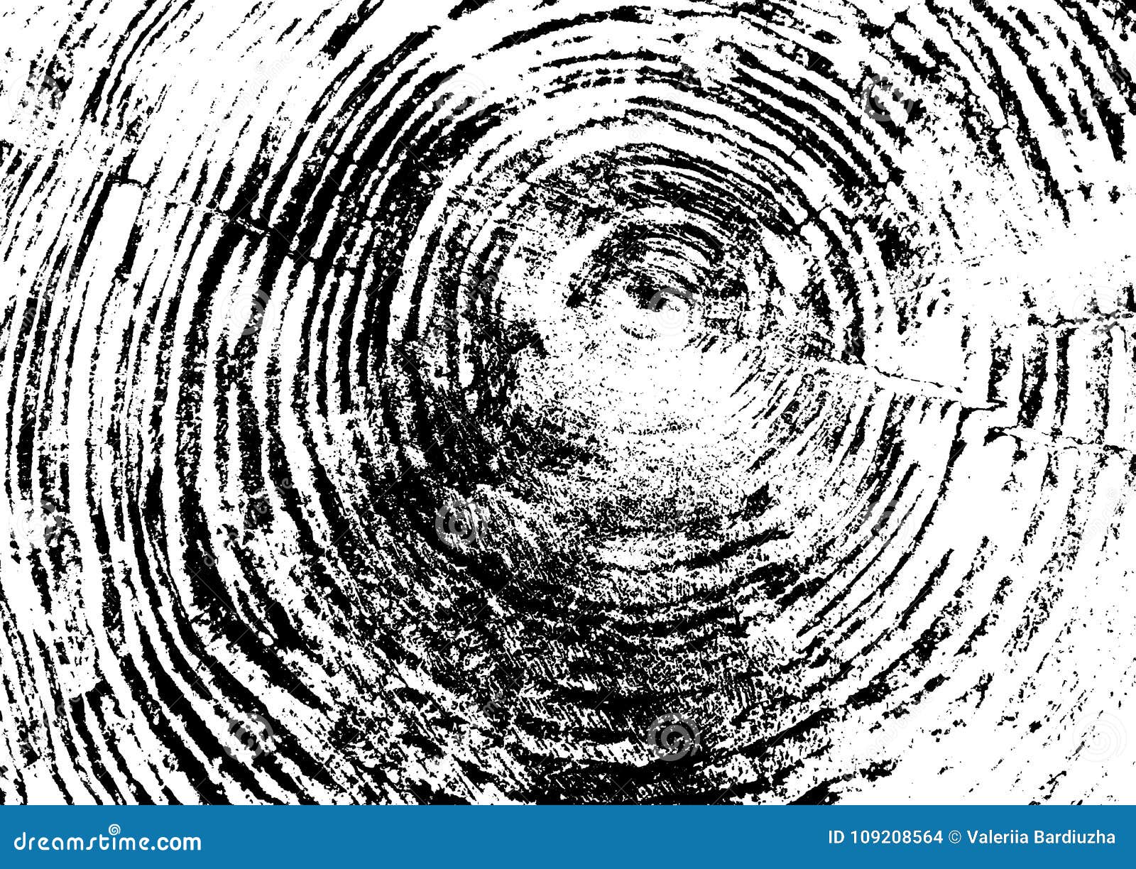 Tree Ring, Log, Wood Texture. Black and White. Vector Illustration EPS ...