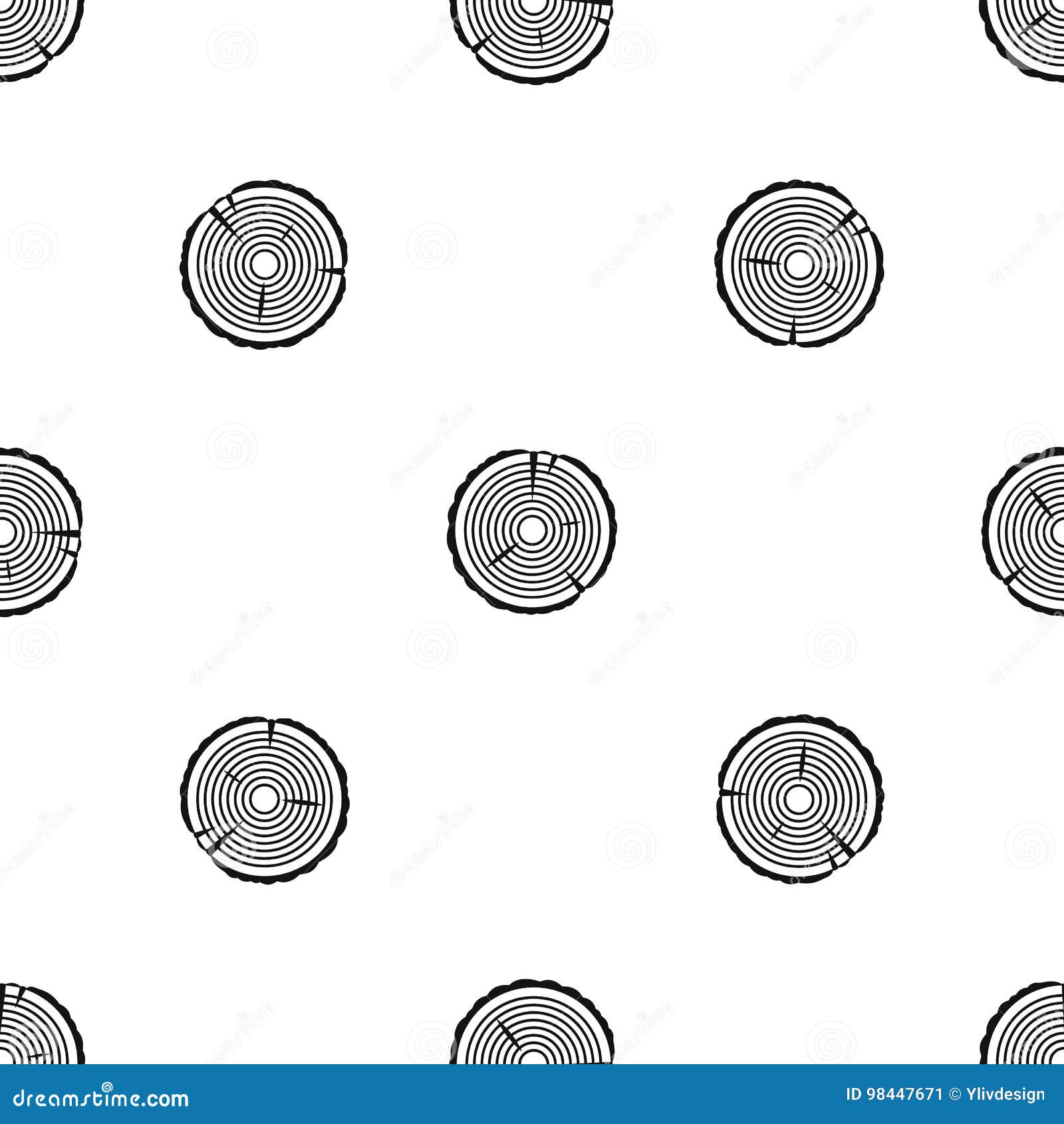 Tree Ring Pattern Seamless Black Stock Vector - Illustration of forest ...