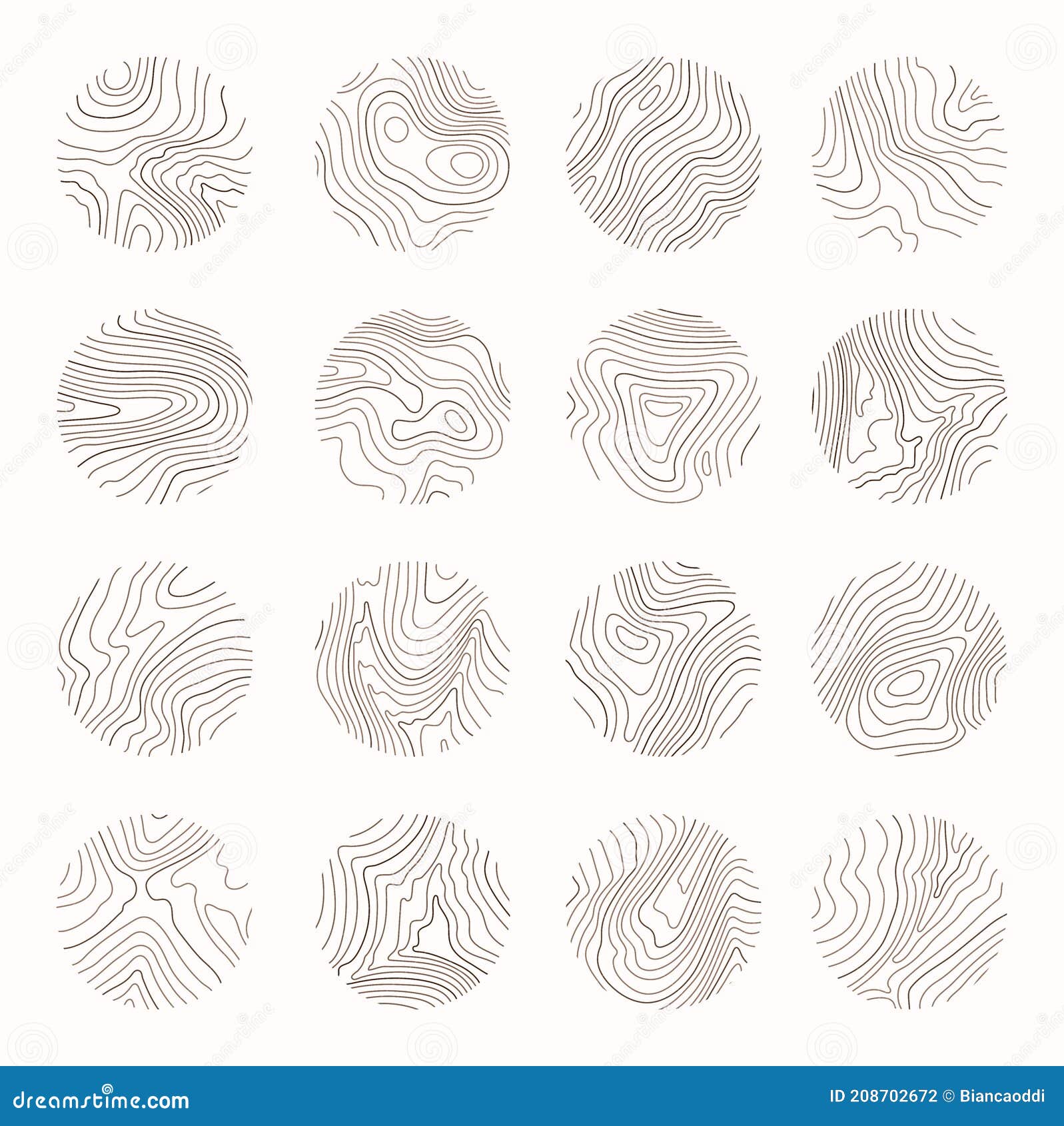 Tree Ring, Wood Line Art. Vector Topography Illustration Stock Vector ...