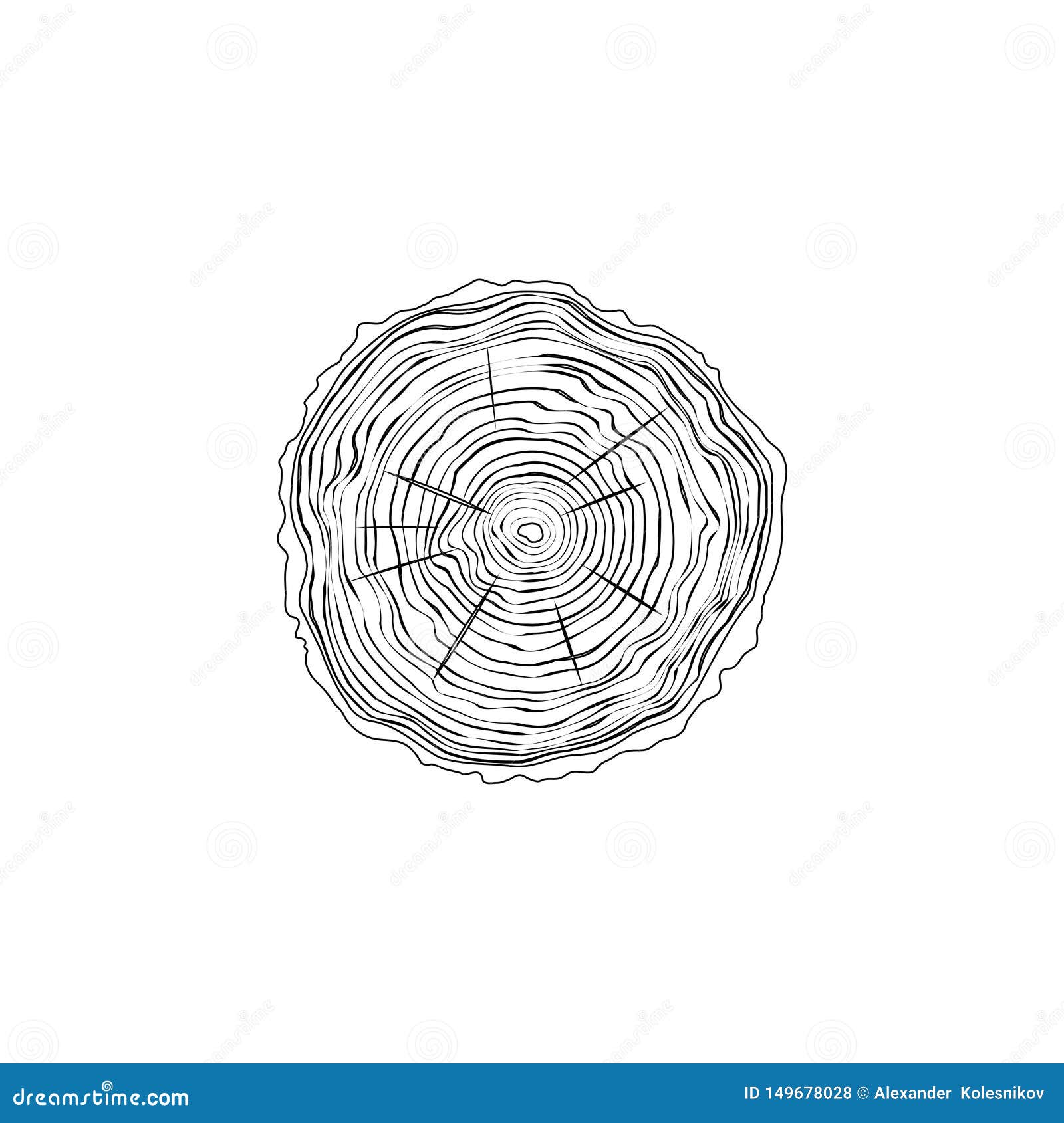 Tree Rings. Flat Vector Icon Stock Vector - Illustration of concentric ...