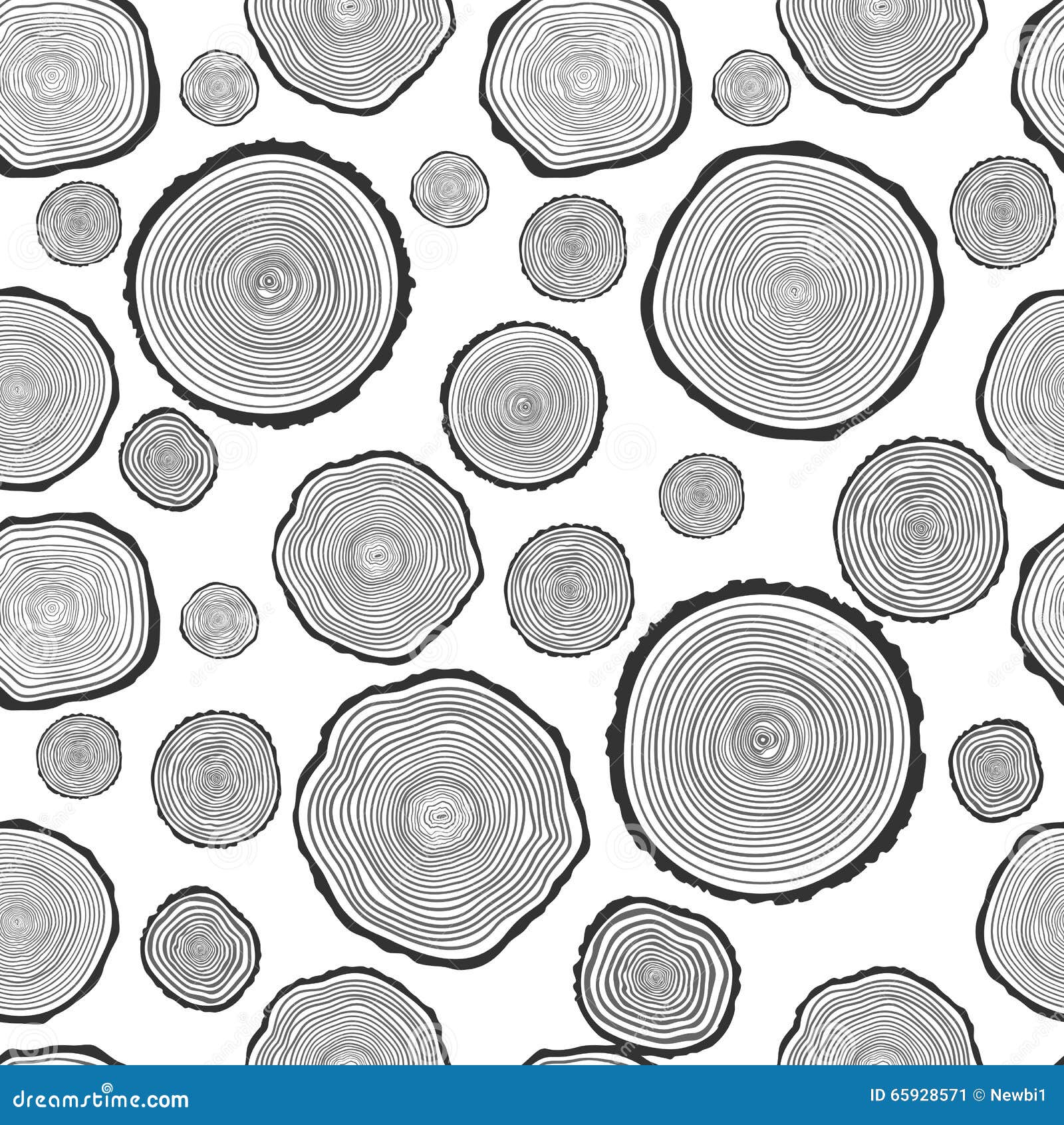 Tree Rings Seamless Vector Pattern Stock Vector - Illustration of ...