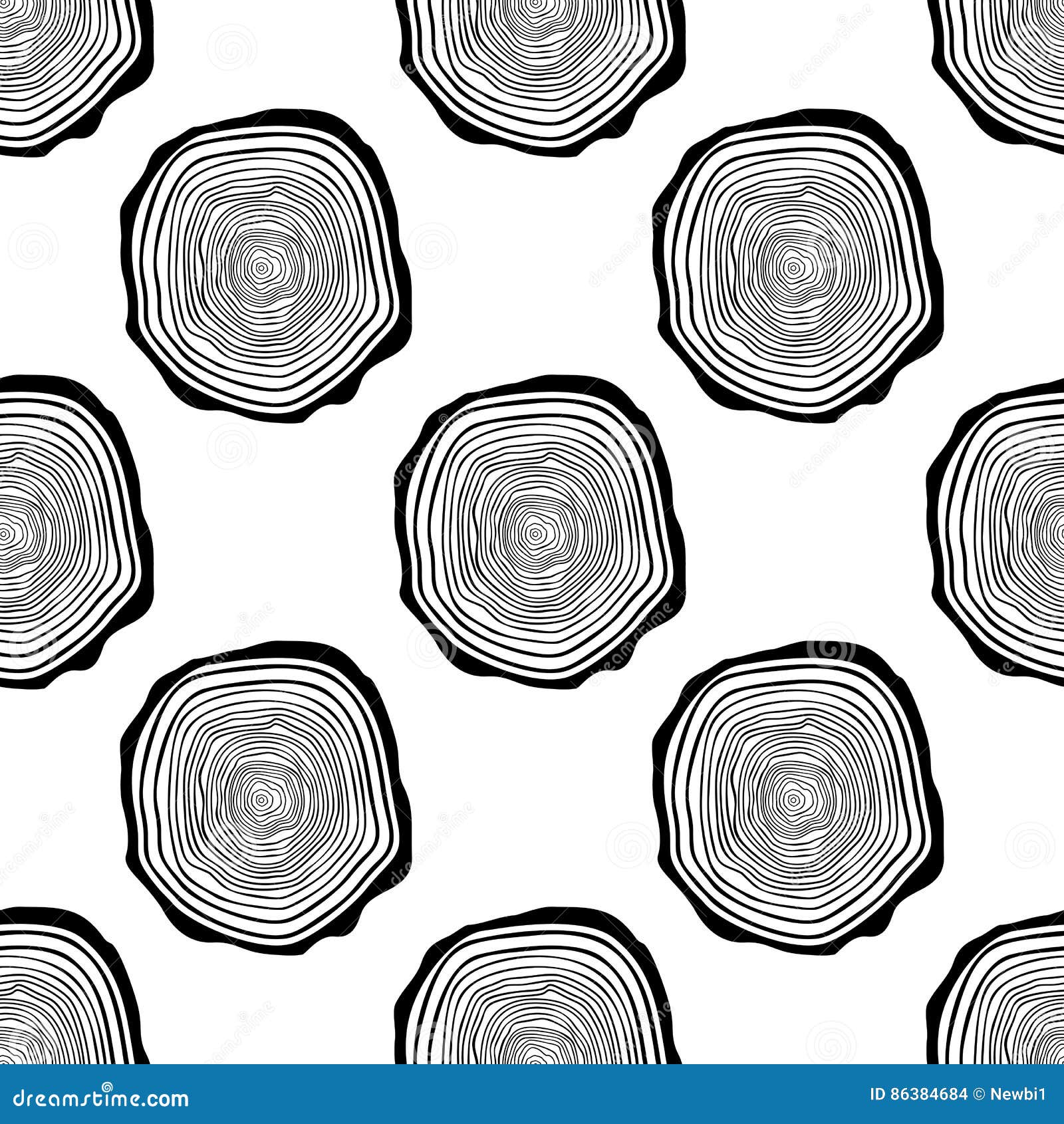 Tree Rings Seamless Vector Pattern. Stock Vector - Illustration of ...