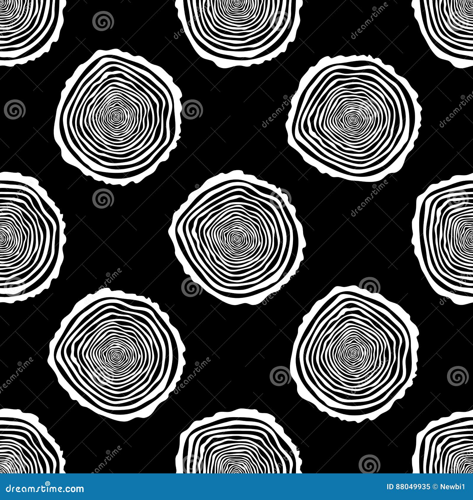 Tree Rings Seamless Vector Pattern. Stock Vector - Illustration of ...