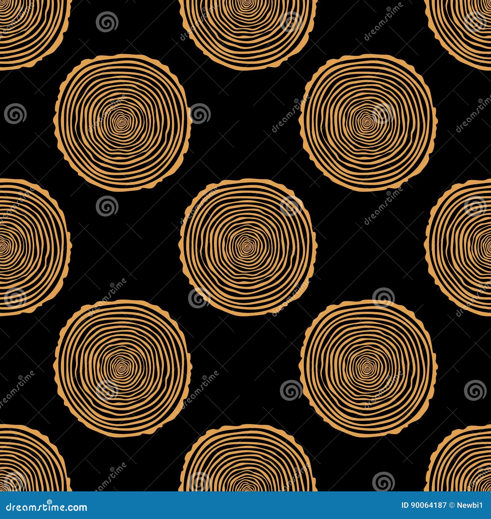 Tree Rings Seamless Vector Pattern. Stock Vector - Illustration of ...