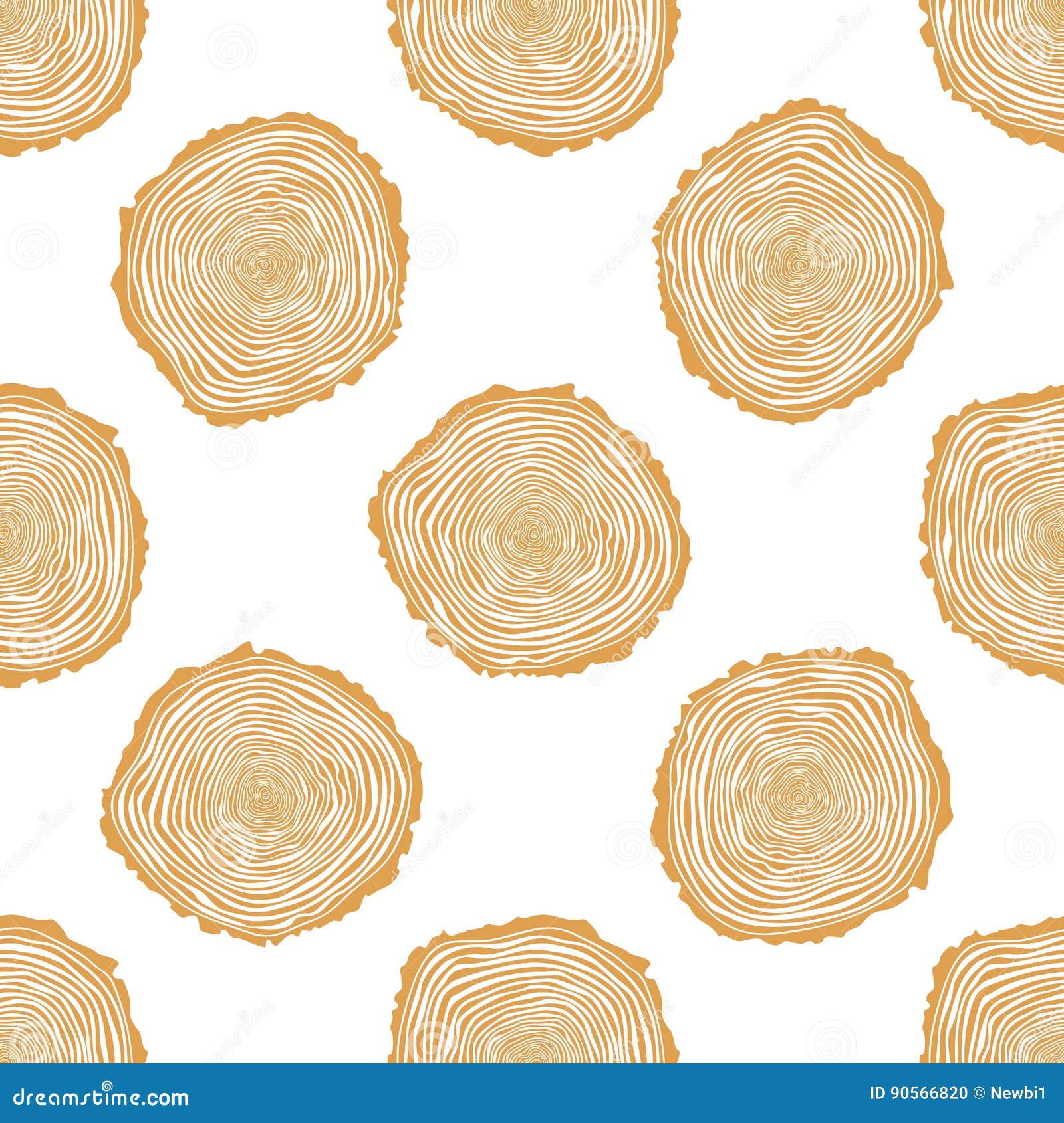 Tree Rings Seamless Vector Pattern. Stock Vector - Illustration of ...