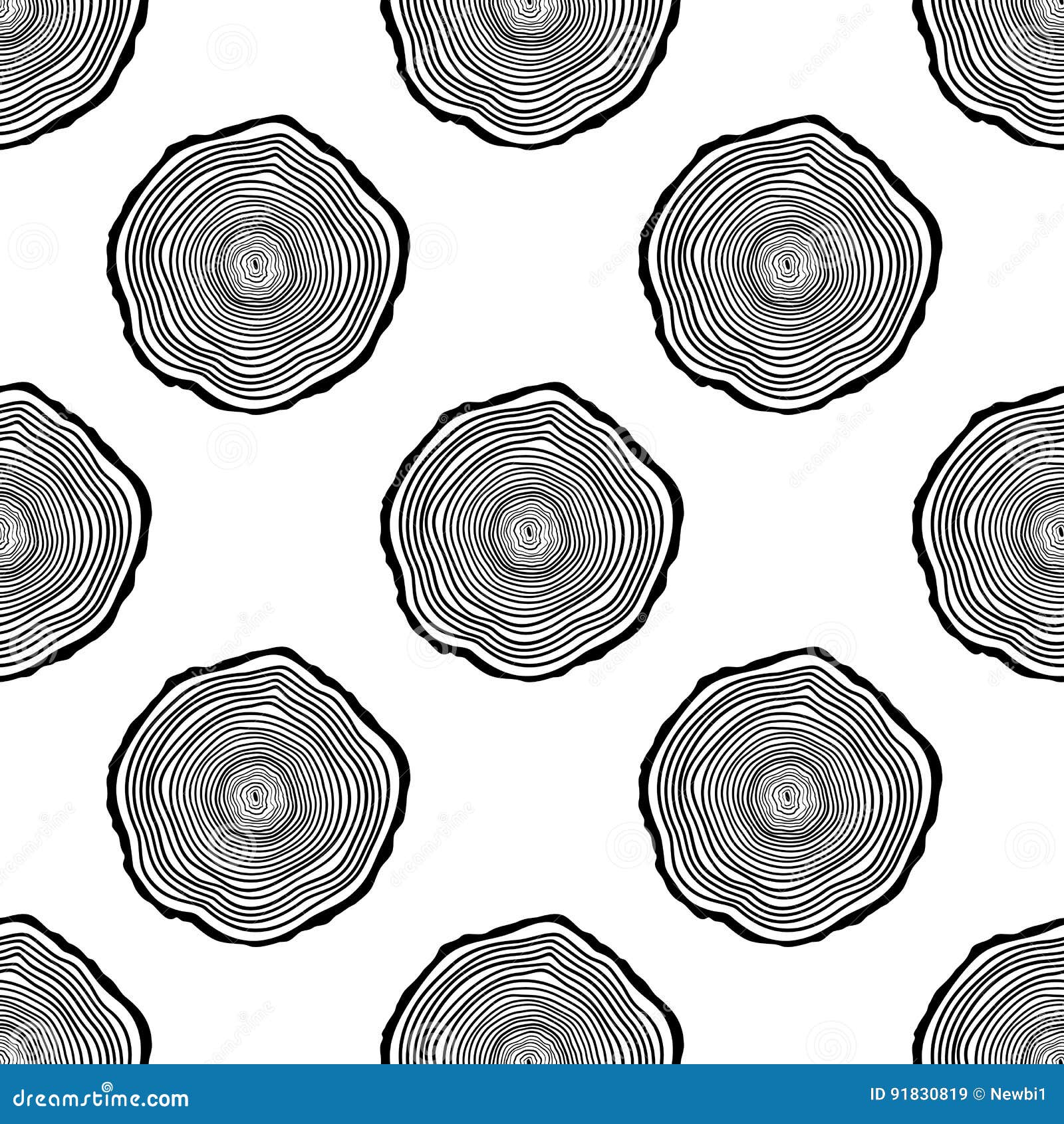 Tree Rings Seamless Vector Pattern. Stock Vector - Illustration of ...