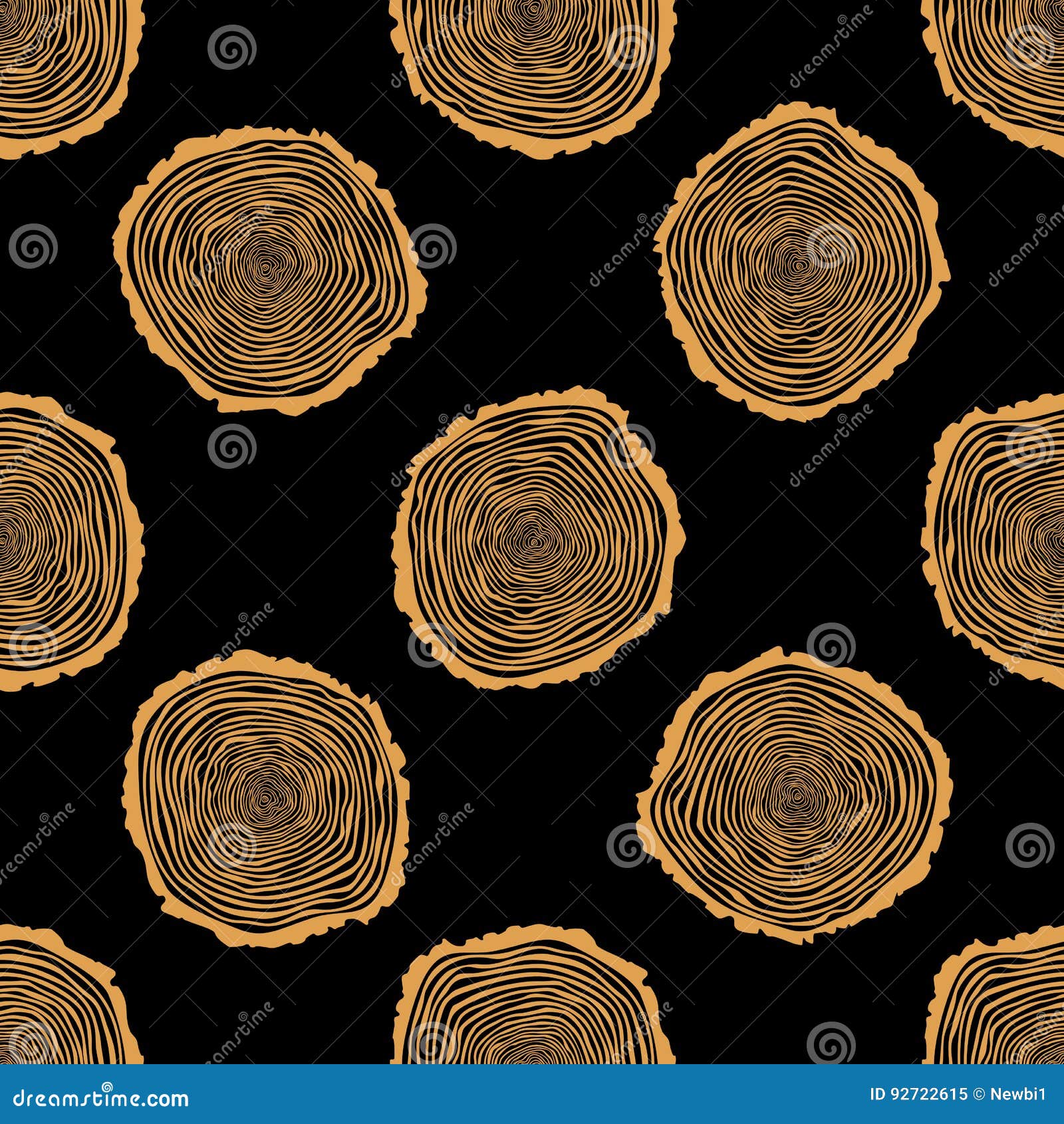 Tree Rings Seamless Vector Pattern. Stock Vector - Illustration of ...