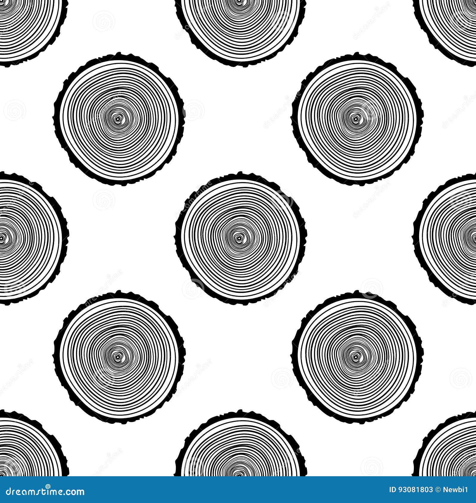 Tree Rings Seamless Vector Pattern. Stock Vector - Illustration of ...