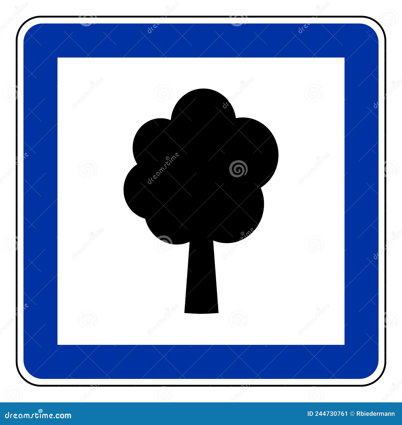 Tree and road sign stock vector. Illustration of ecological - 244730761