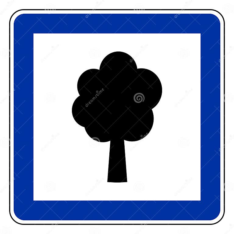 Tree and road sign stock vector. Illustration of ecological - 244730761