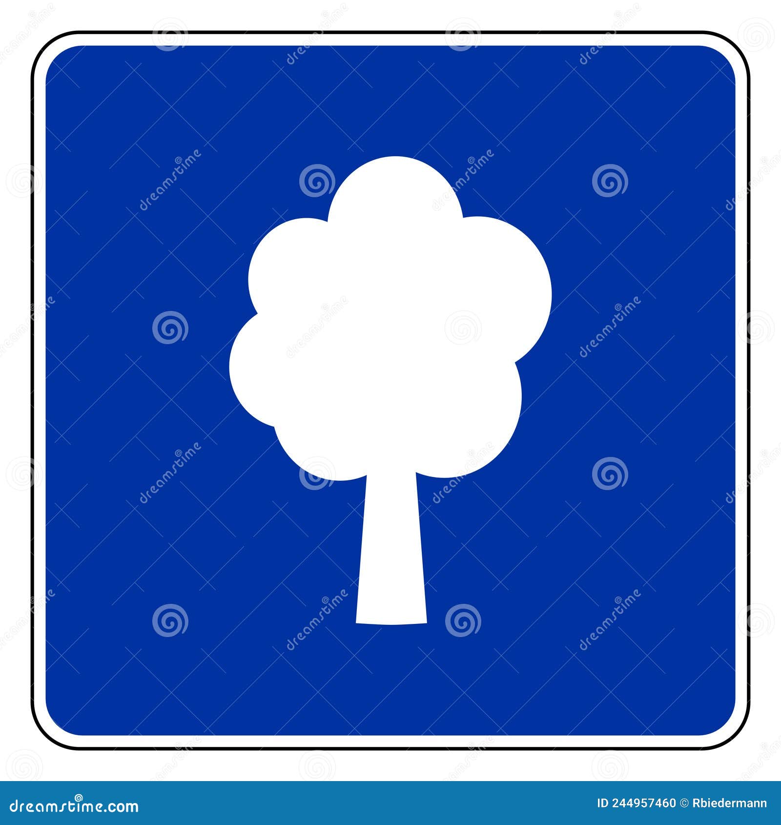 Tree and road sign stock vector. Illustration of wood - 244957460