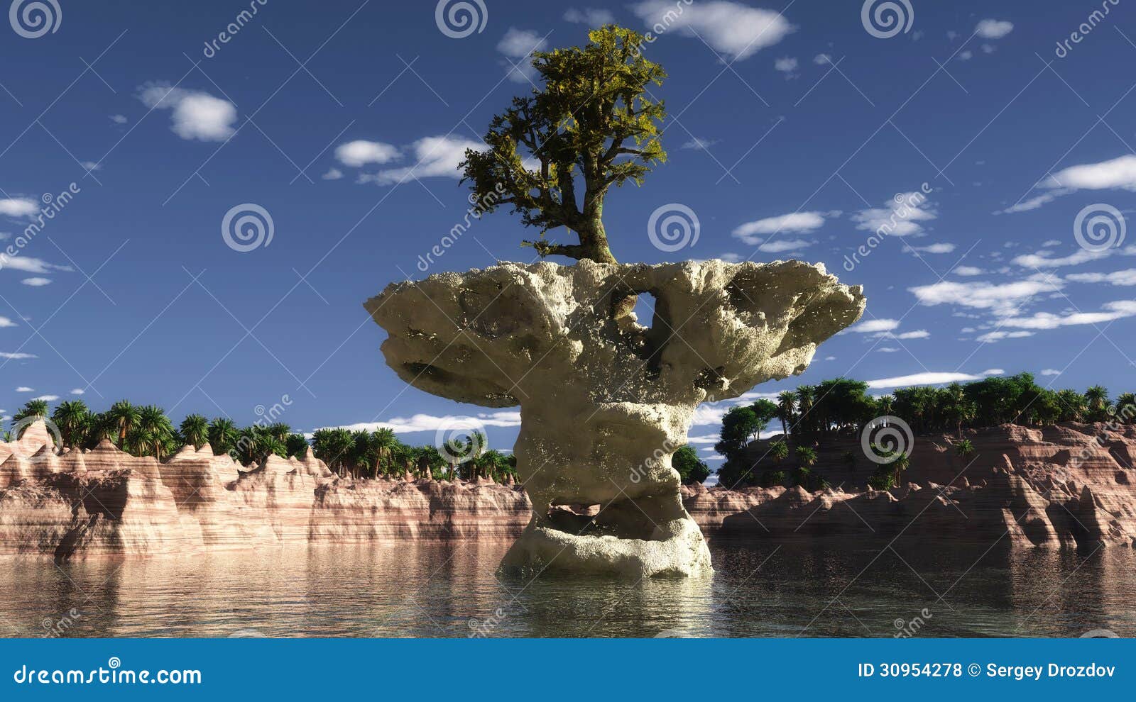 Tree on a rock stock illustration. Illustration of rocky - 30954278