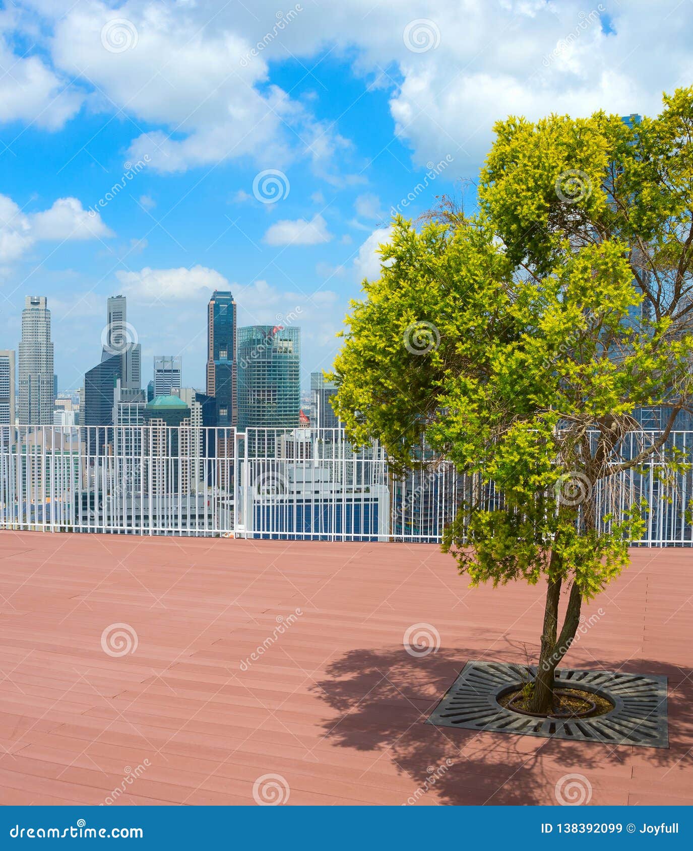 Tree Roof Top Skyscraper Singapore Stock Image - Image of overview ...