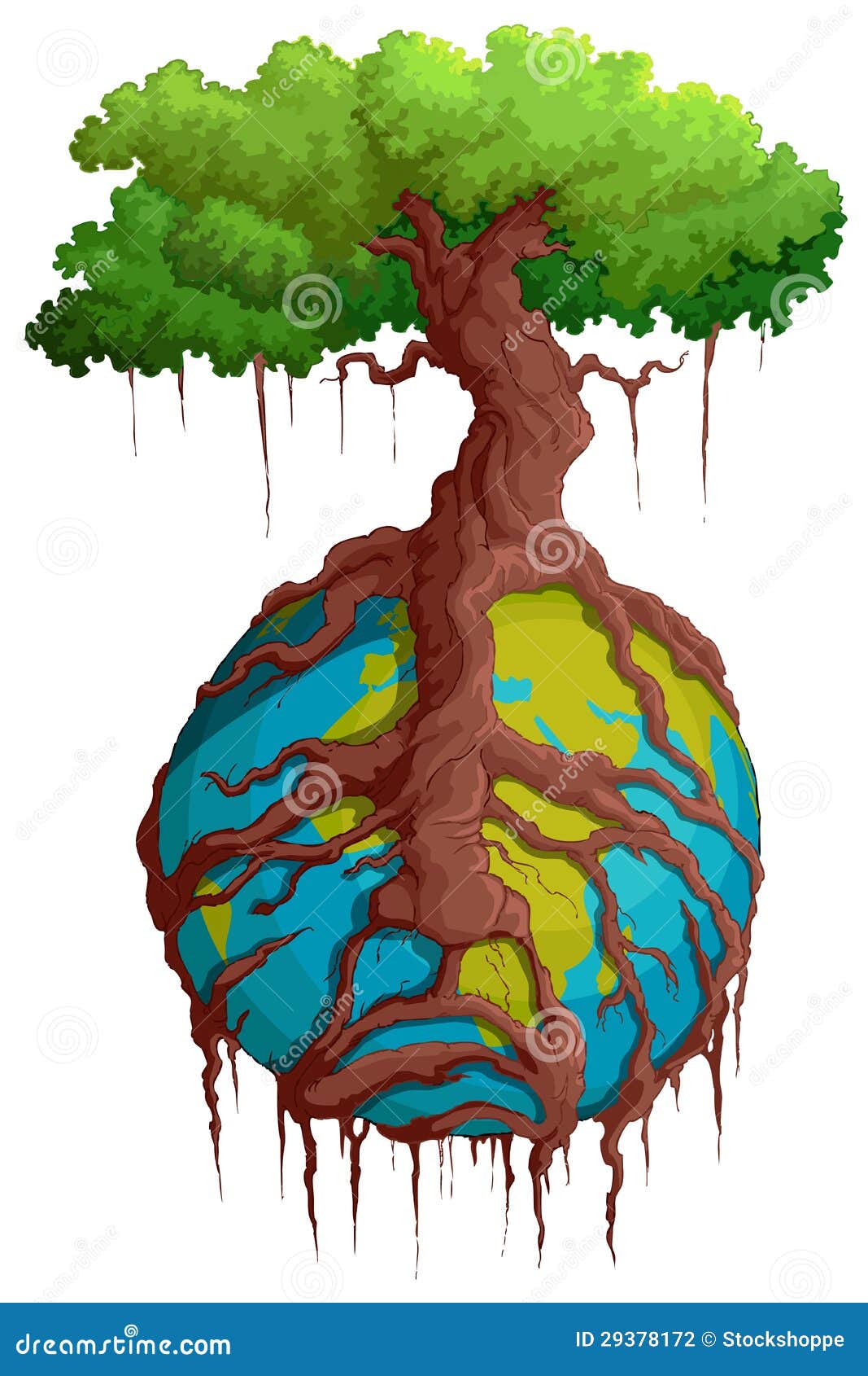 Tree Root holding Earth stock vector. Illustration of development ...