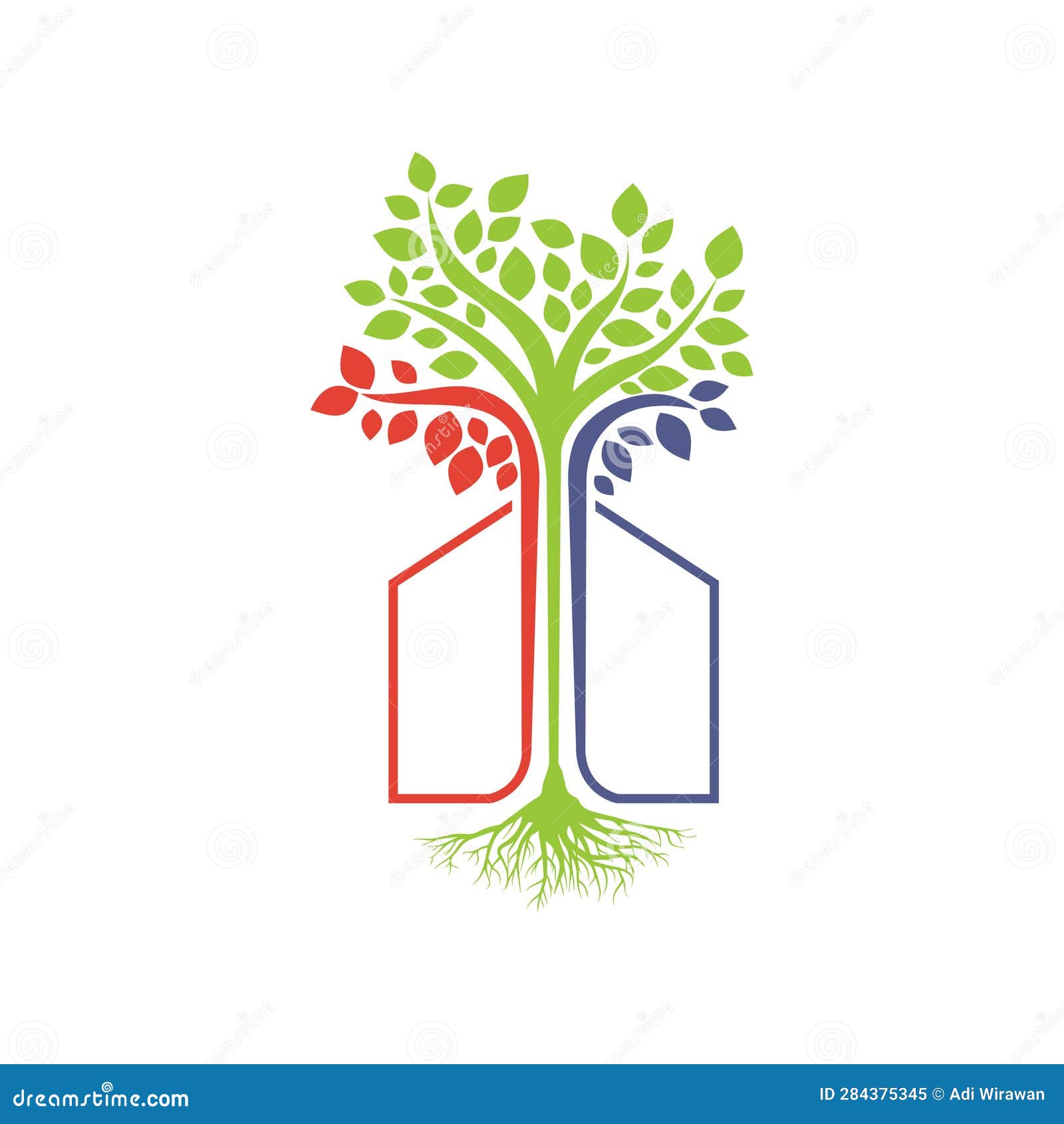 Tree Root House Home Logo Vector Stock Vector - Illustration of home ...