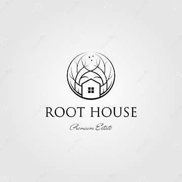 Tree Root House Logo Nature Vector Illustration Design Stock Vector ...