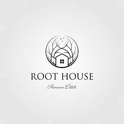 Tree Root House Logo Nature Vector Illustration Design Stock Vector ...