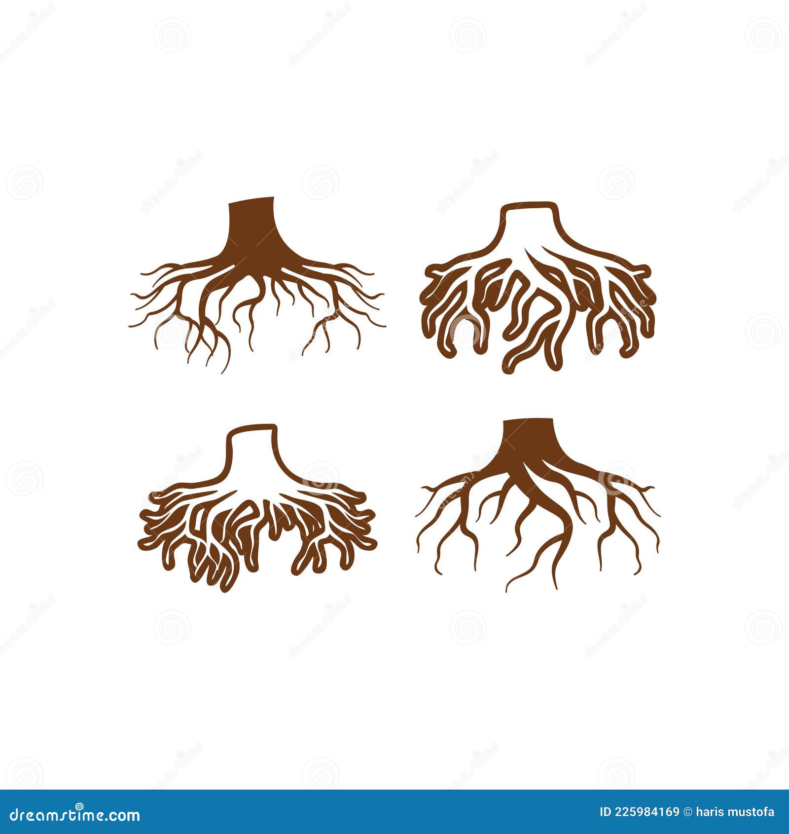 Tree Root Icon Design Set Bundle Template Isolated Stock Vector ...
