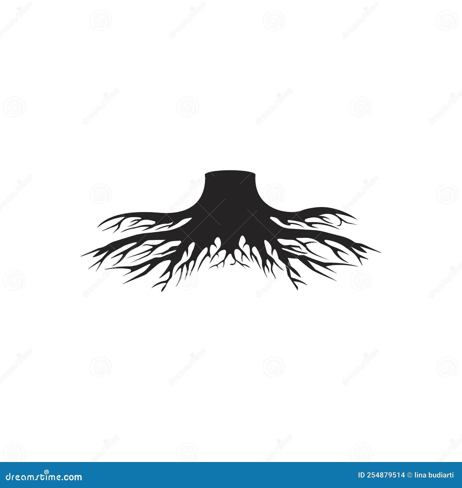 Tree root icon stock vector. Illustration of design - 254879514