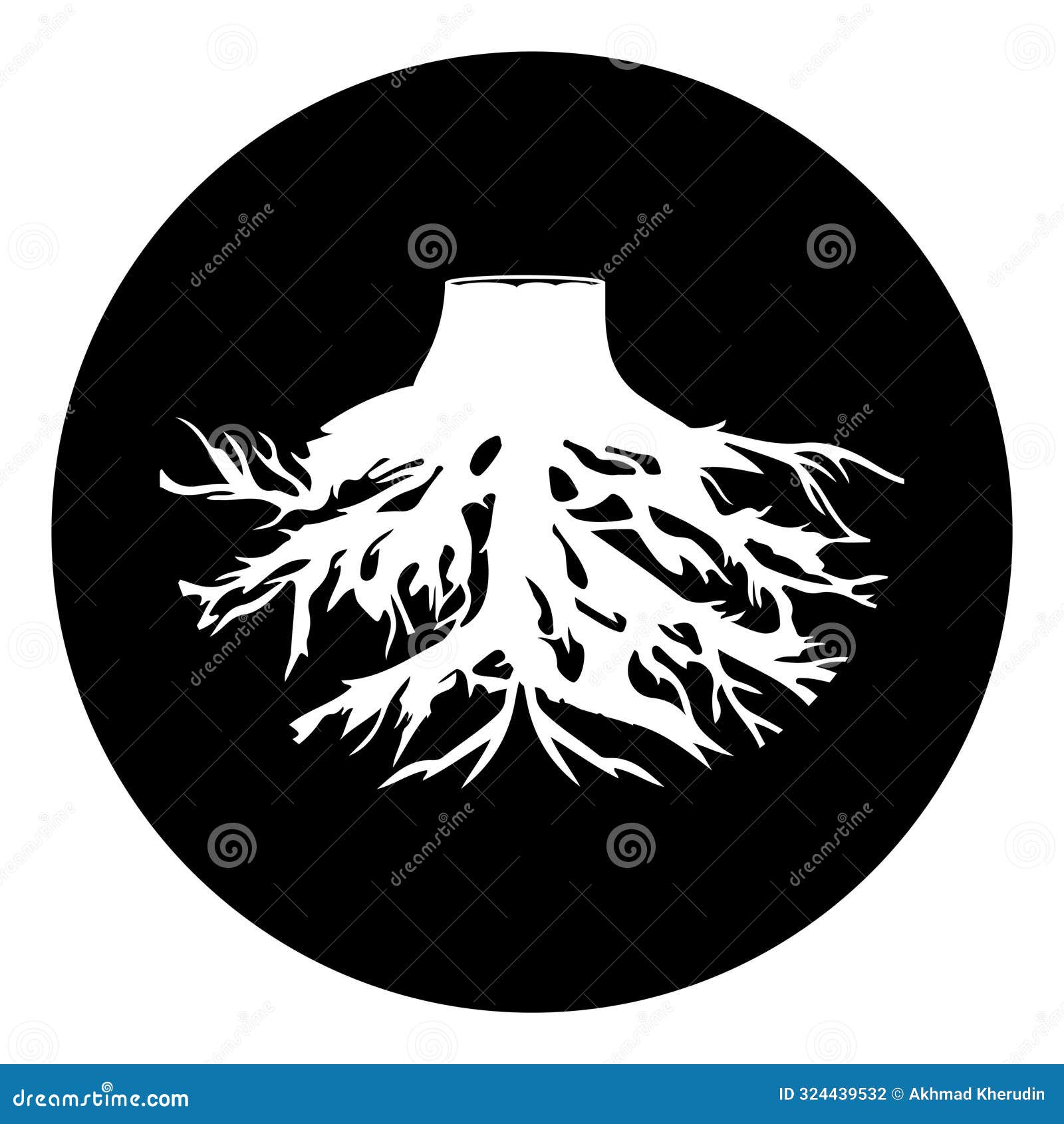 Tree root icon stock illustration. Illustration of badge - 324439532
