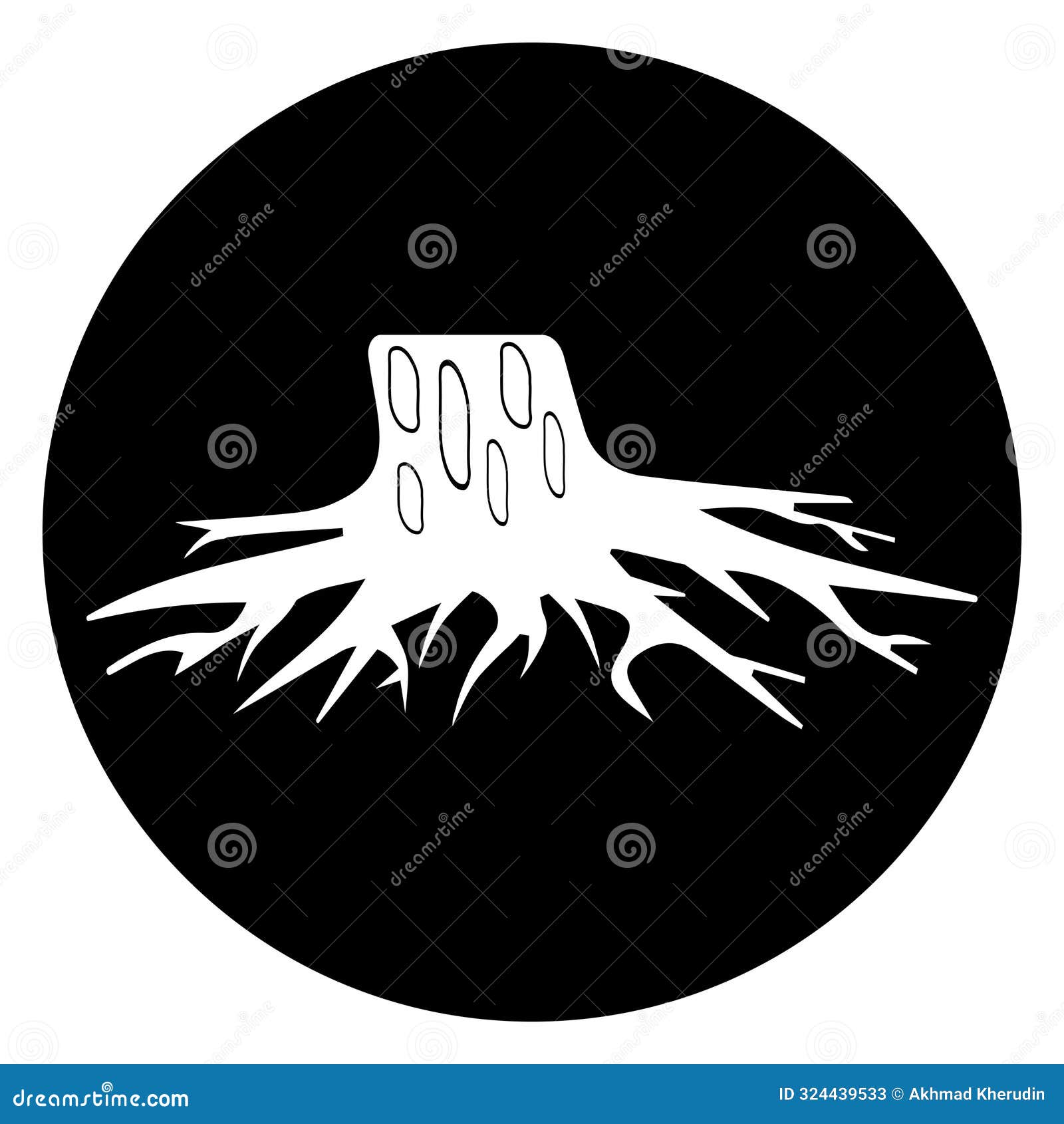 Tree root icon stock illustration. Illustration of editable - 324439533