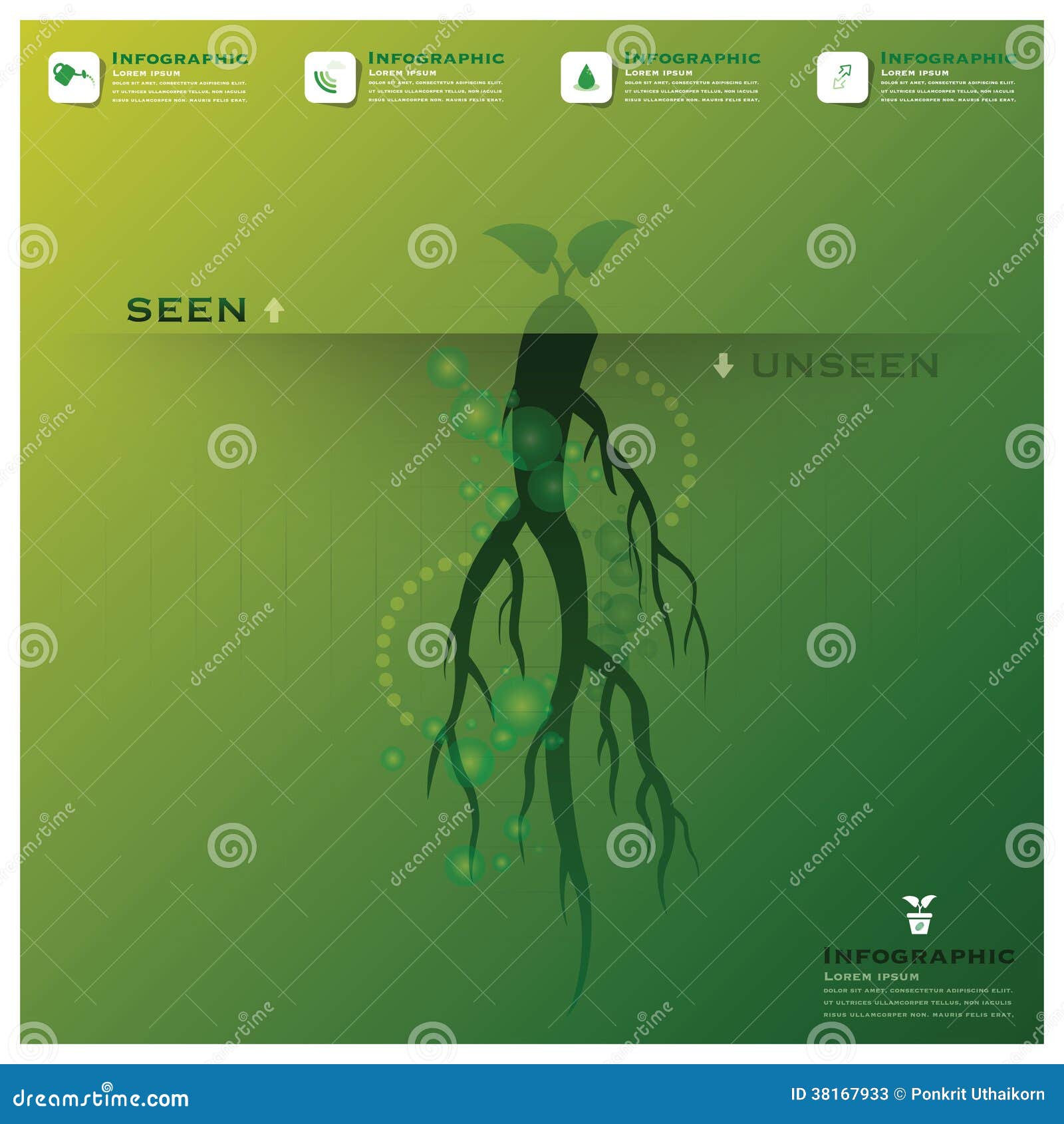 Tree and Root Infographic Design Template Stock Vector - Illustration ...