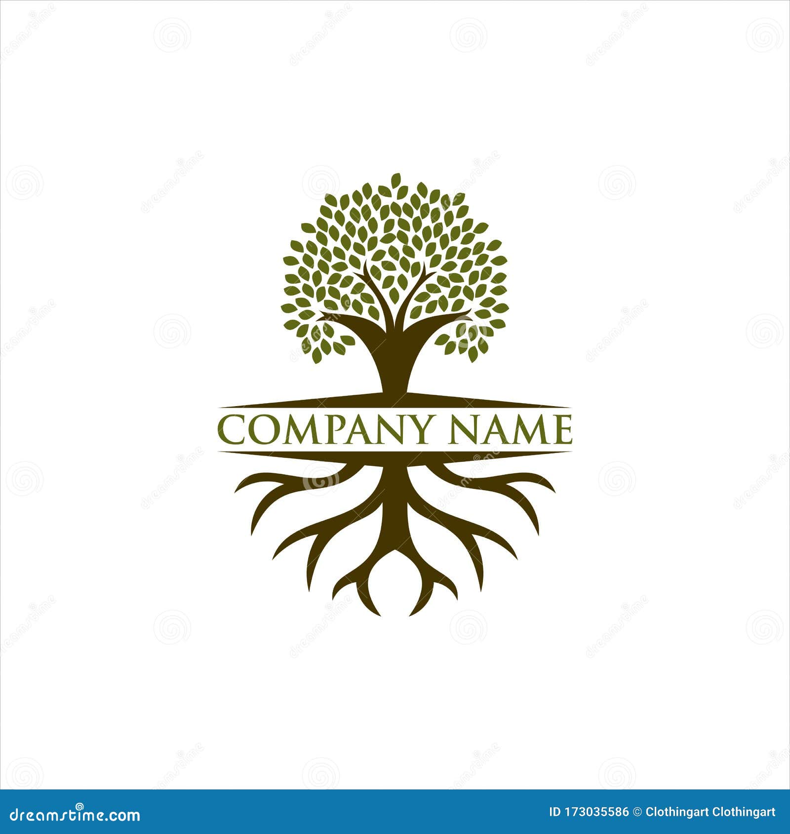 Tree and root logo design stock vector. Illustration of root - 173035586