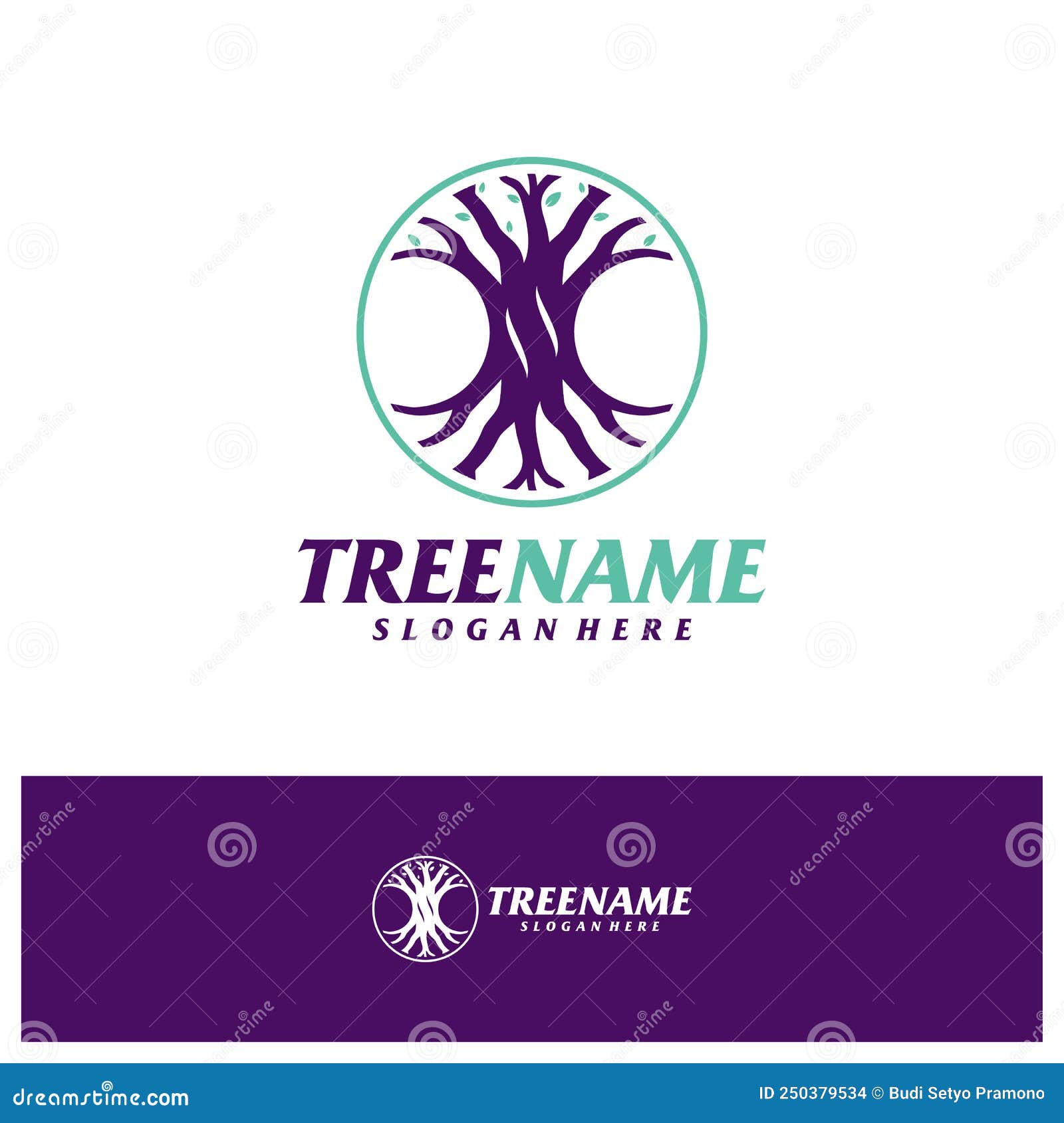 Tree with Root Logo Design Template. Tree Logo Concept Vector Stock ...