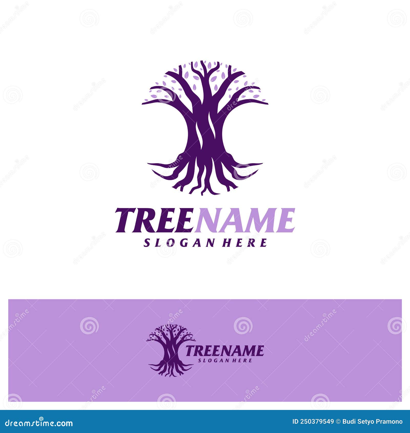Tree with Root Logo Design Template. Tree Logo Concept Vector Stock ...