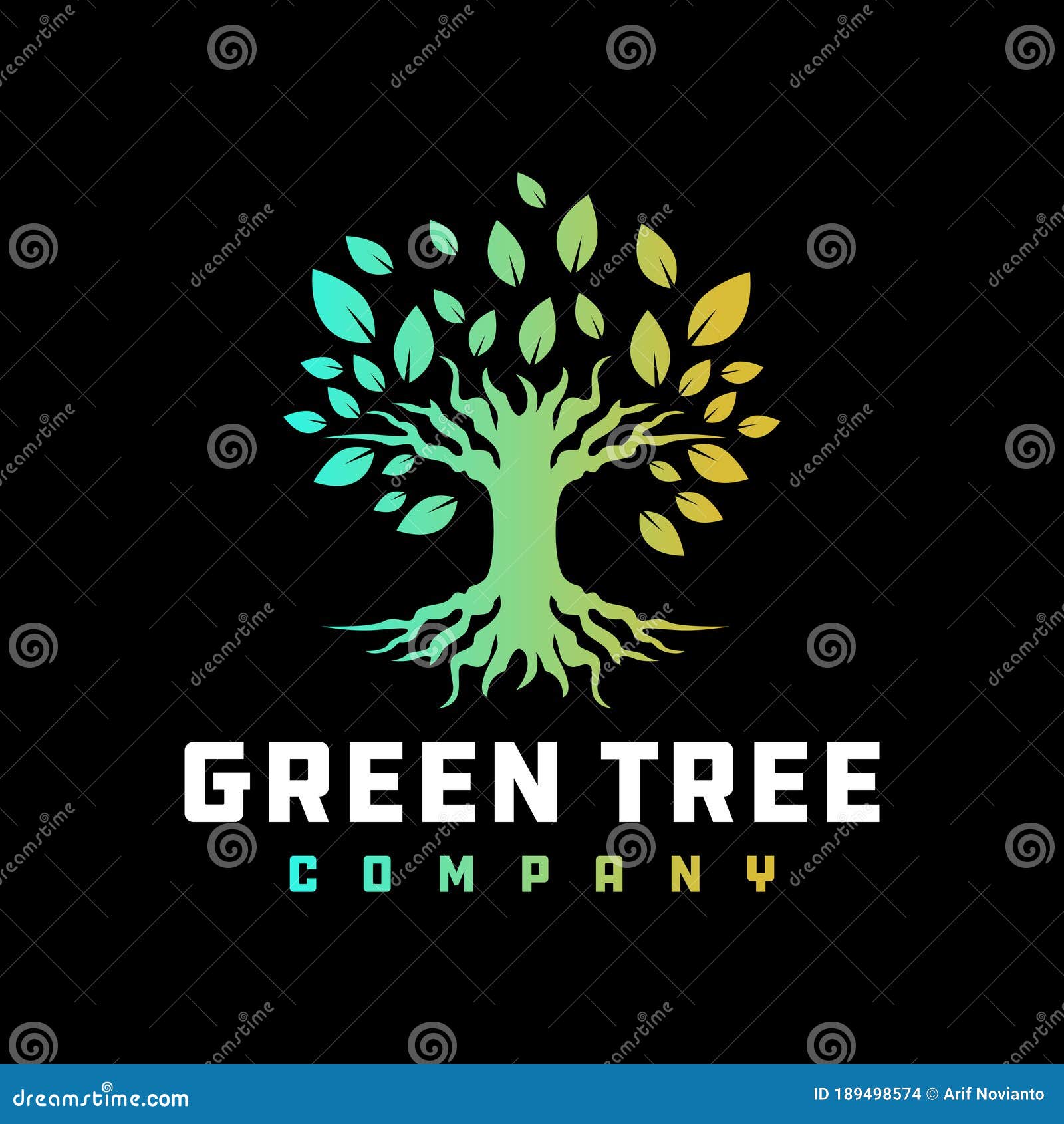 Tree root logo design stock vector. Illustration of flora - 189498574
