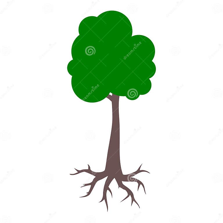 Tree and Root Logo, Tree and Root Icon Stock Vector - Illustration of ...
