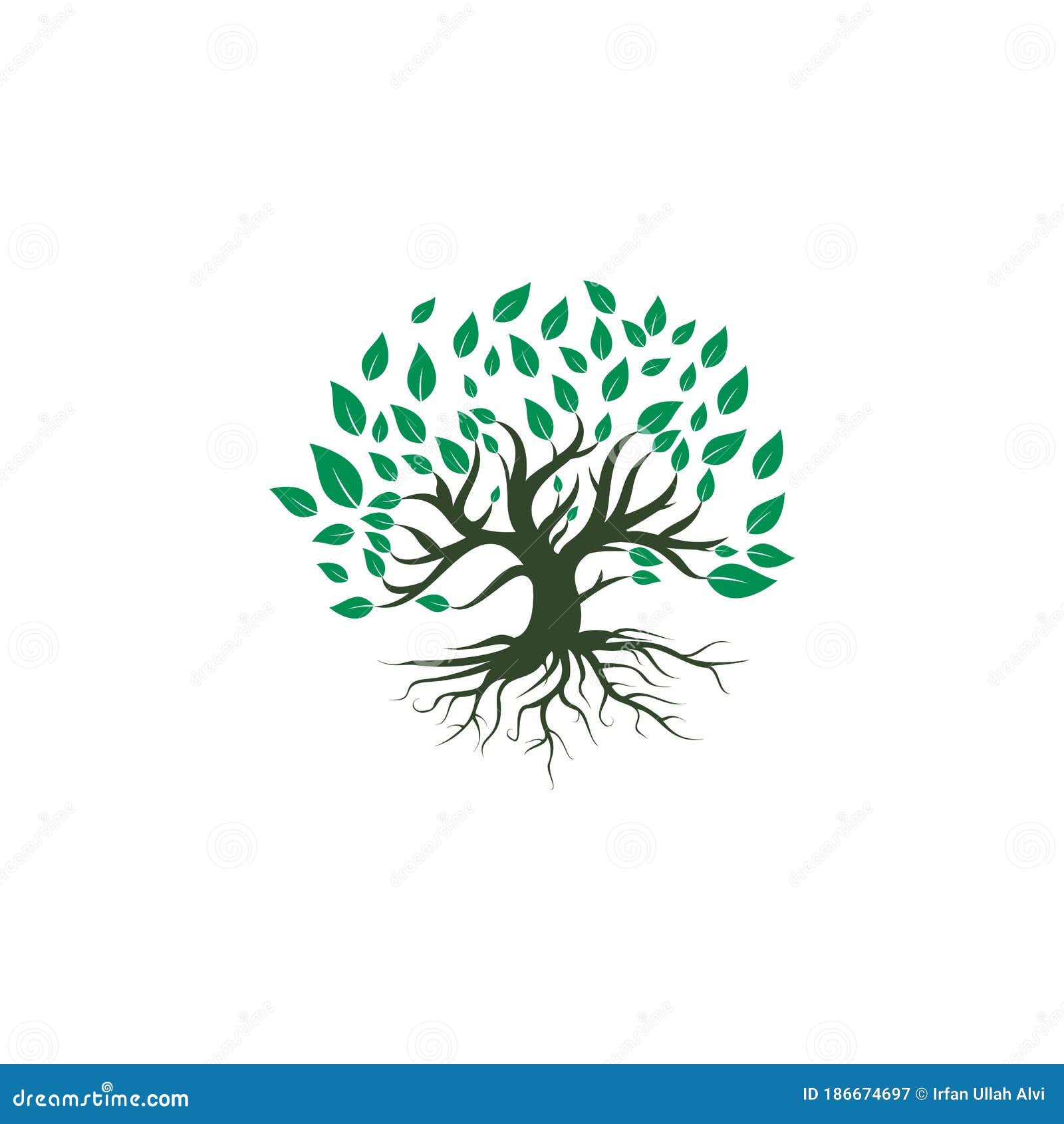 Tree Root Illustration Logo Icon , Dry Dead Tree Illustration Logo ...