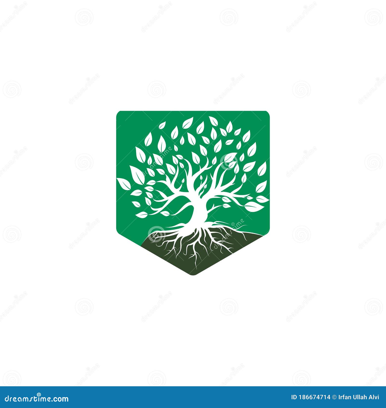 Tree Root Logo Vector Design Illustration. Stock Vector - Illustration ...
