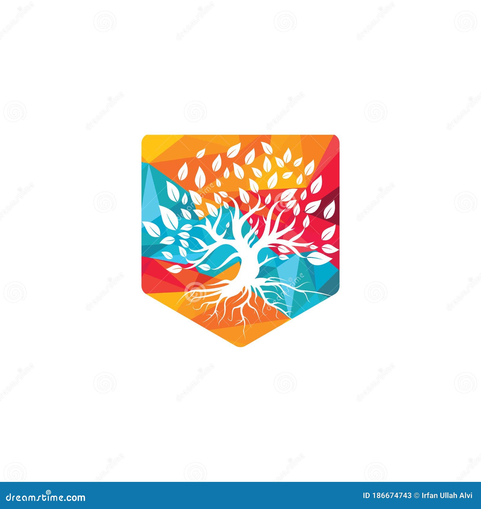 Tree Root Logo Vector Design Illustration. Stock Vector - Illustration ...