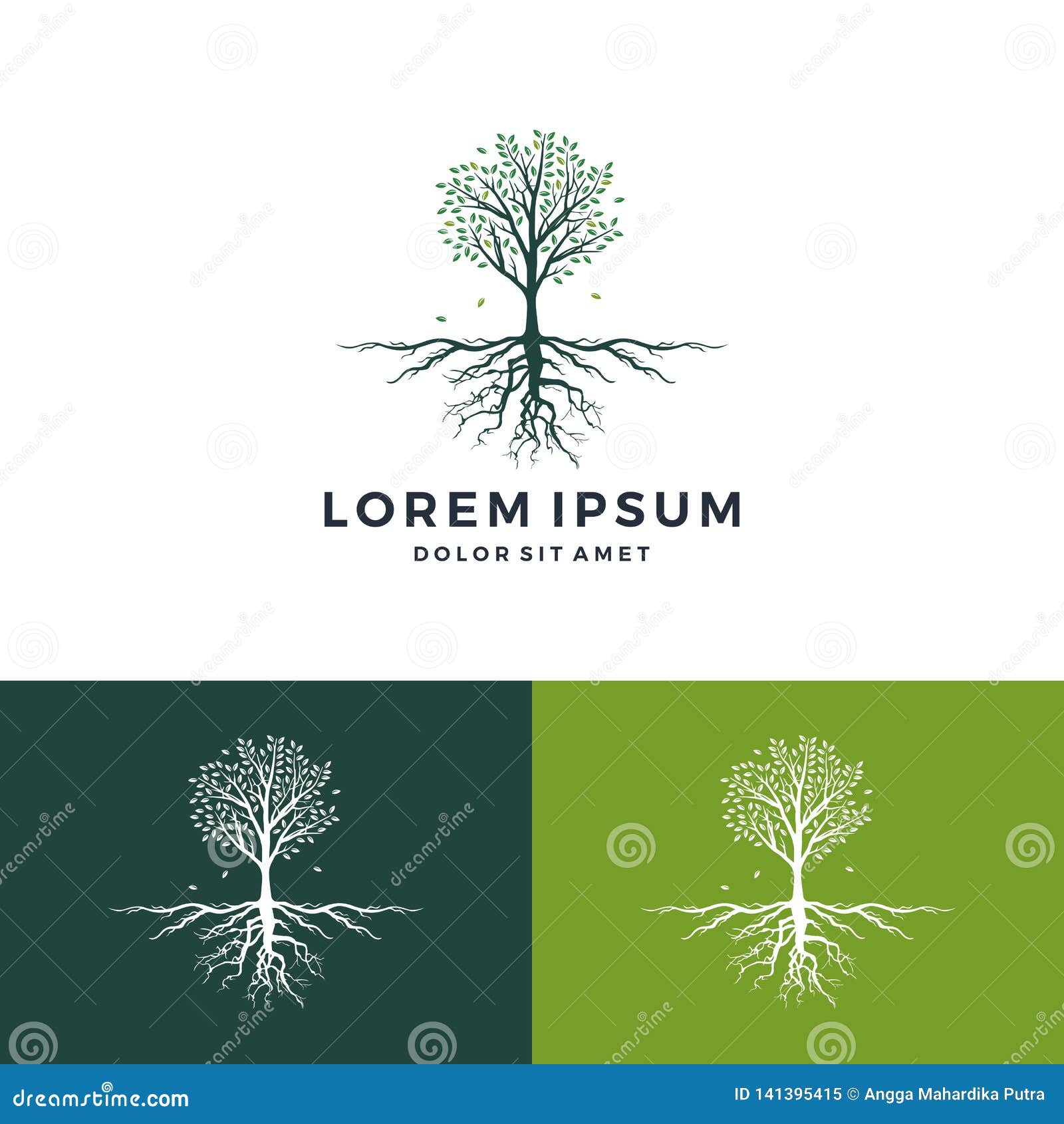Tree and Root Logo Vector Leaf Stock Illustration - Illustration of ...